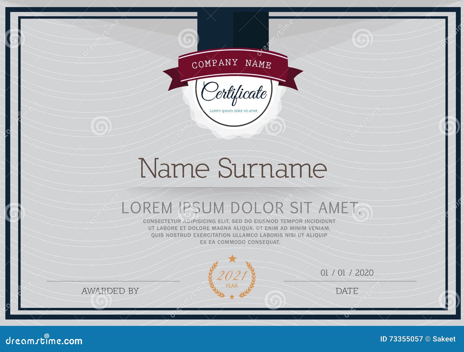 Certificate Of Achievement Frame Design Template Stock Vector ...