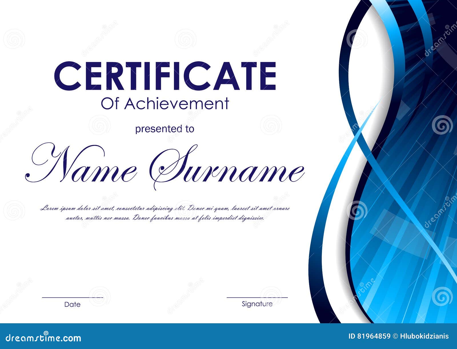 Certificate of Achievement Template Stock Vector - Illustration of ...