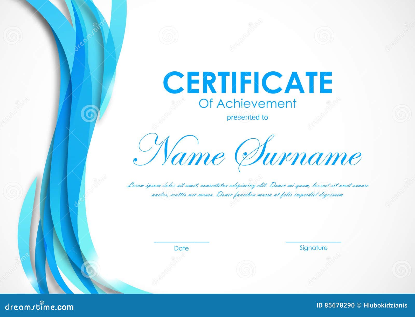 Certificate of Achievement Template Stock Vector - Illustration of ...