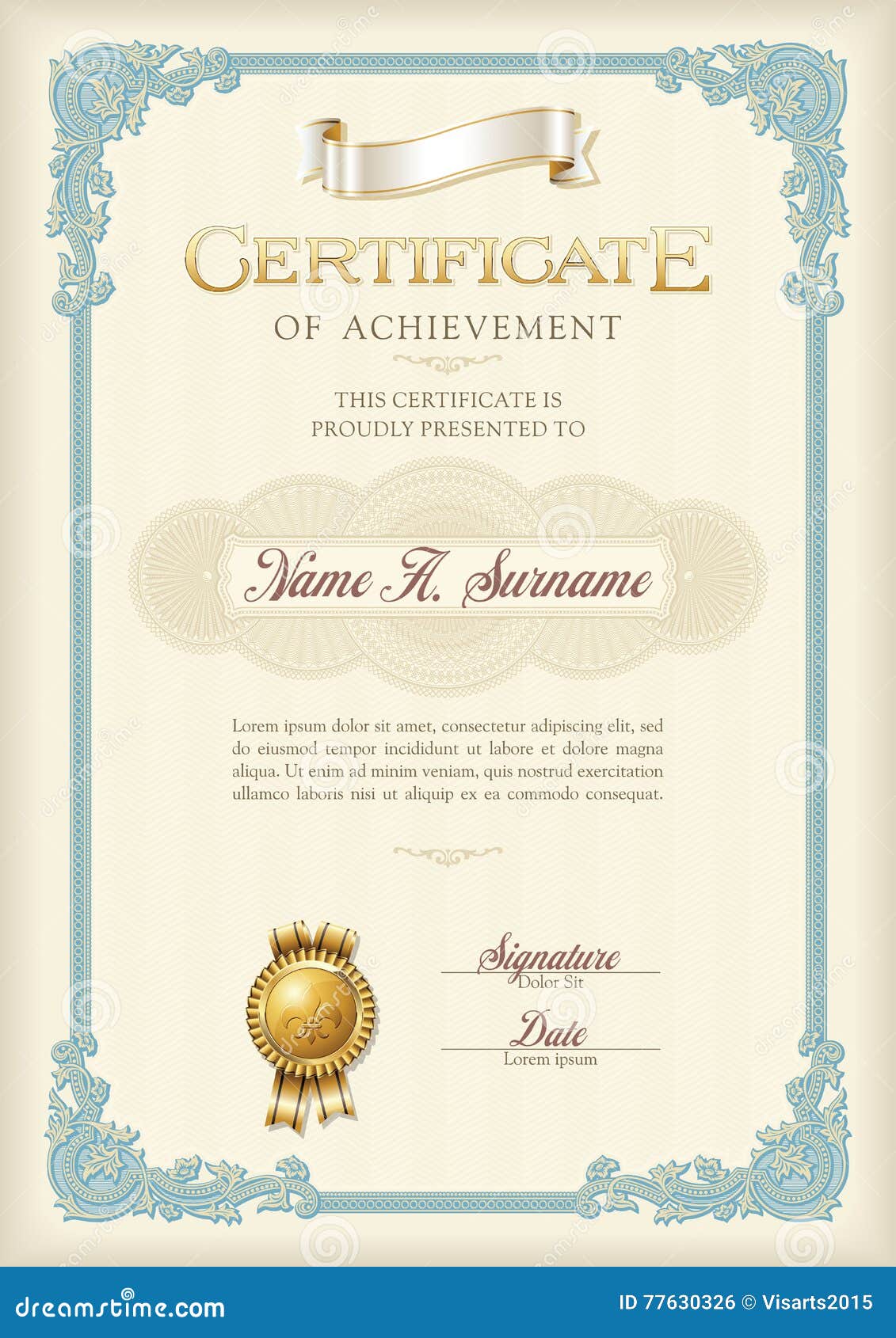 Certificate Frame Design Template Layout Template In A4 Size Vector ...