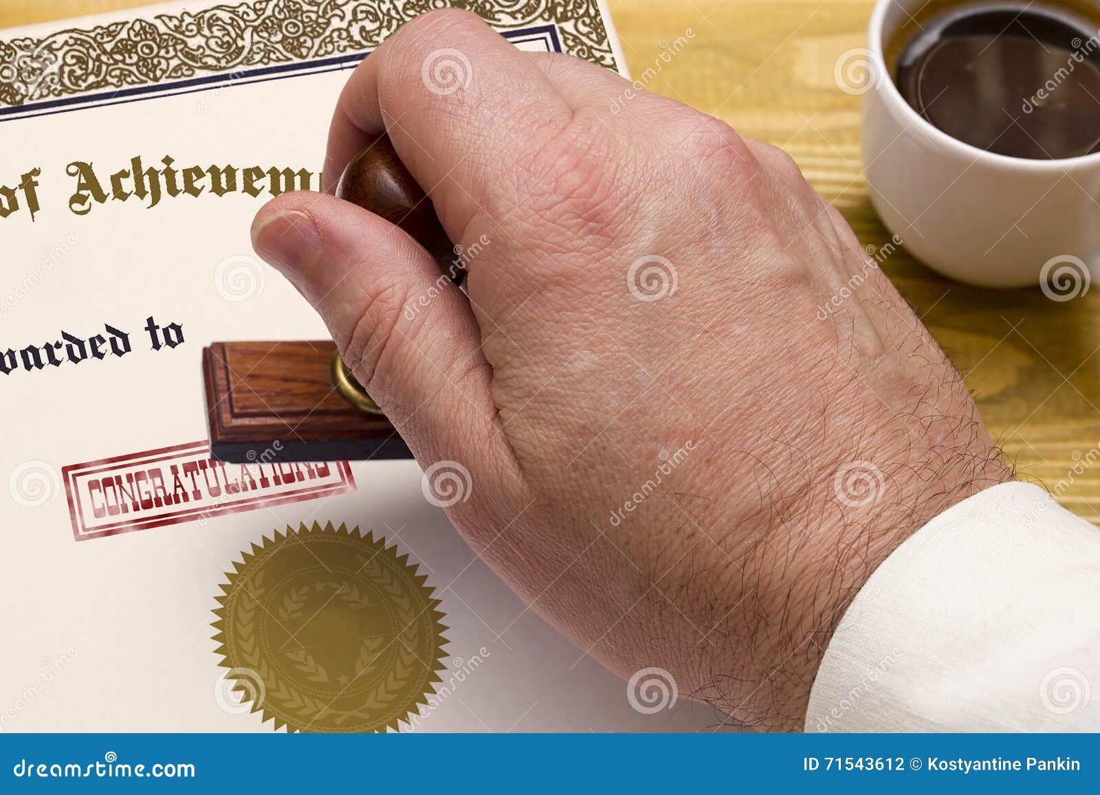 Certificate of Achievement stock photo. Image of focus - 71543612