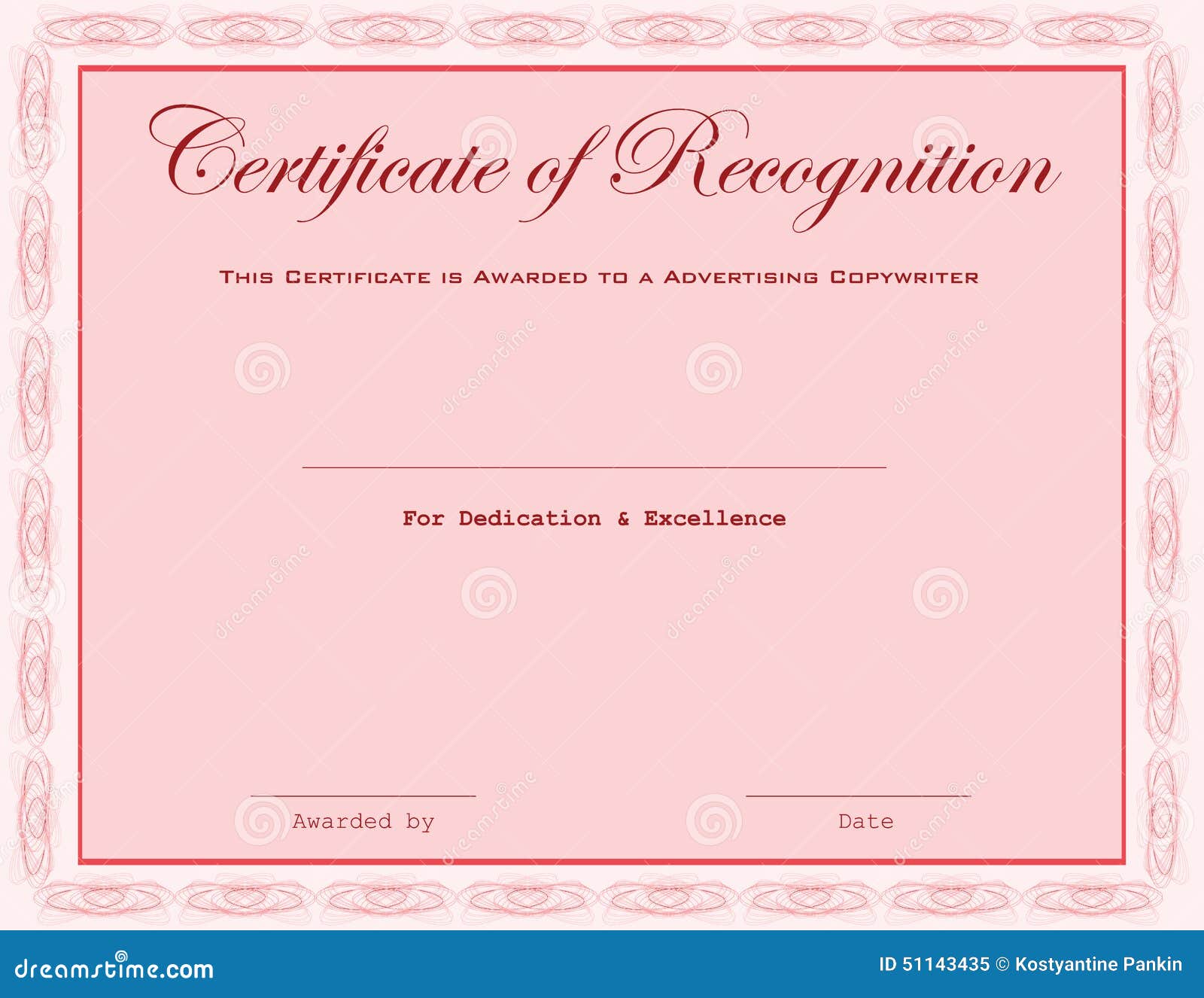 Certificate Advertising Copywriter Stock Vector - Illustration of ...