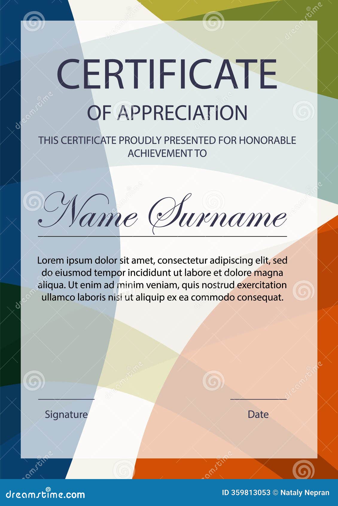 Certificate of Appreciation. Modern Abstract Corporate Diploma Template ...