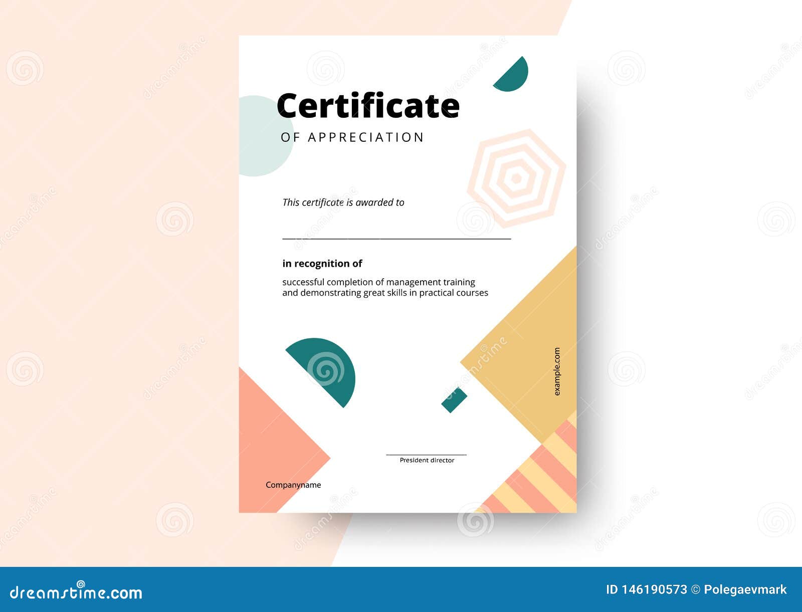 Certificate of Appreciation Template Design. Elegant Business Diploma ...