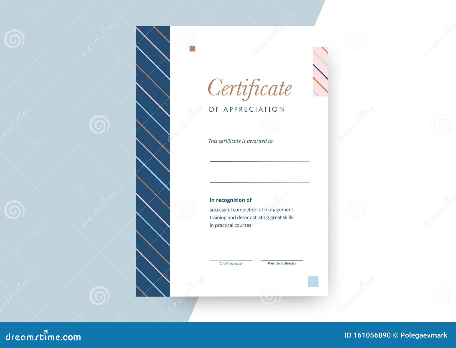 Certificate of Appreciation Template Design. Elegant Business Diploma ...