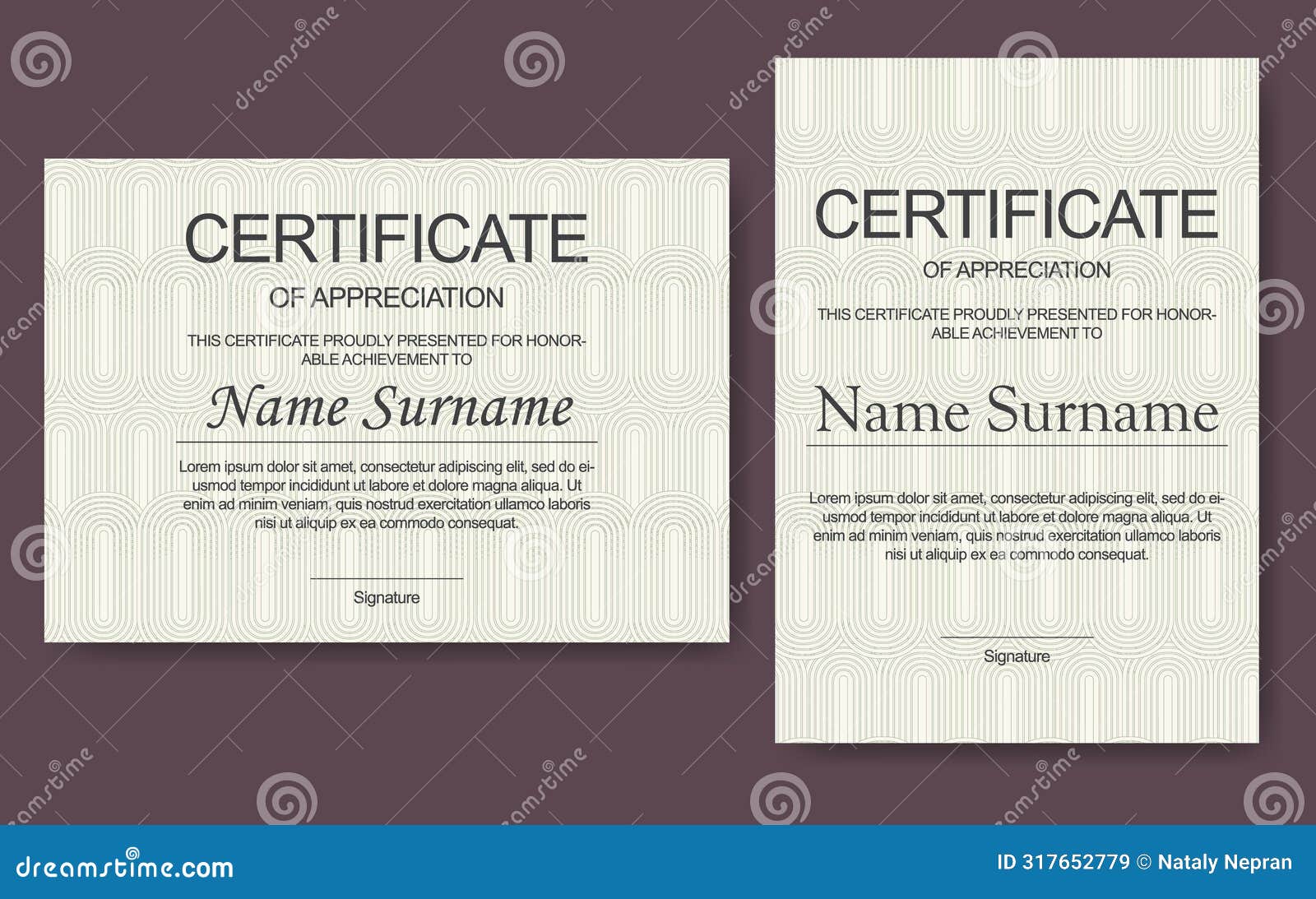 Certificate of Appreciation Templates, Simple Neutral Color. Clean ...