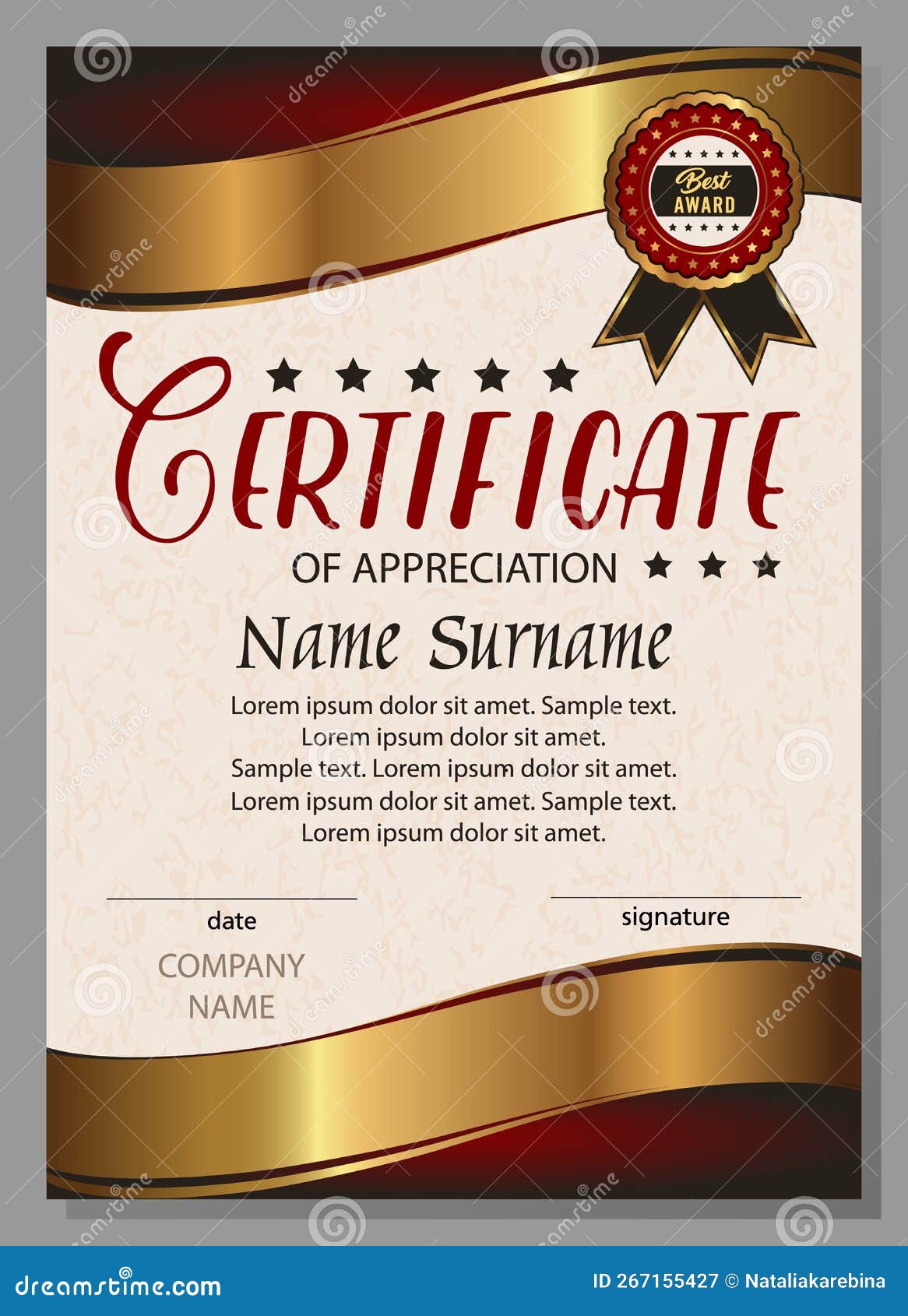 Certificate of Appreciation. Vertical Template. Winning the Competition ...