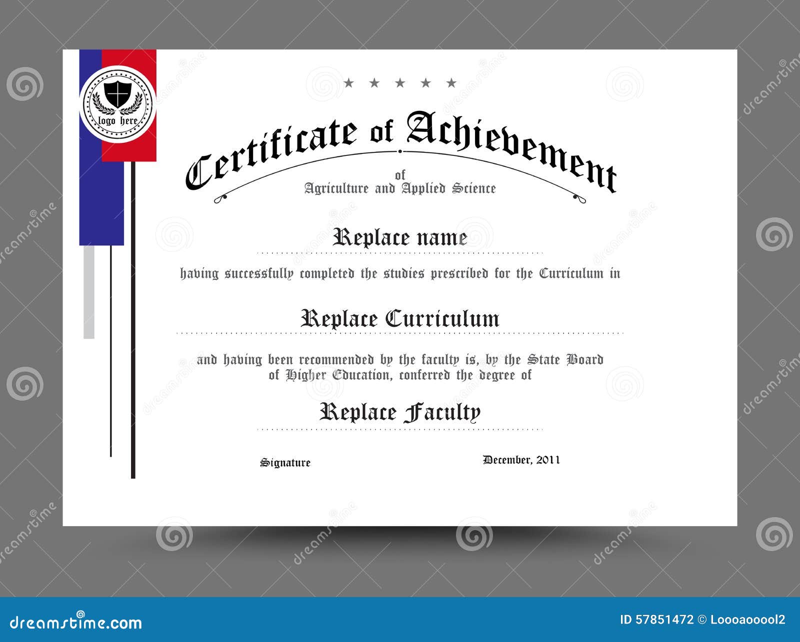 Certificate of Archievement Template Design. Vector Illustration Stock ...