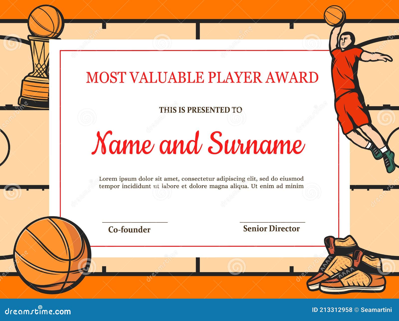 Certificate for Basketball Most Valuable Player Stock Vector ... Certificate for Basketball Most Valuable Player Stock Vector ...