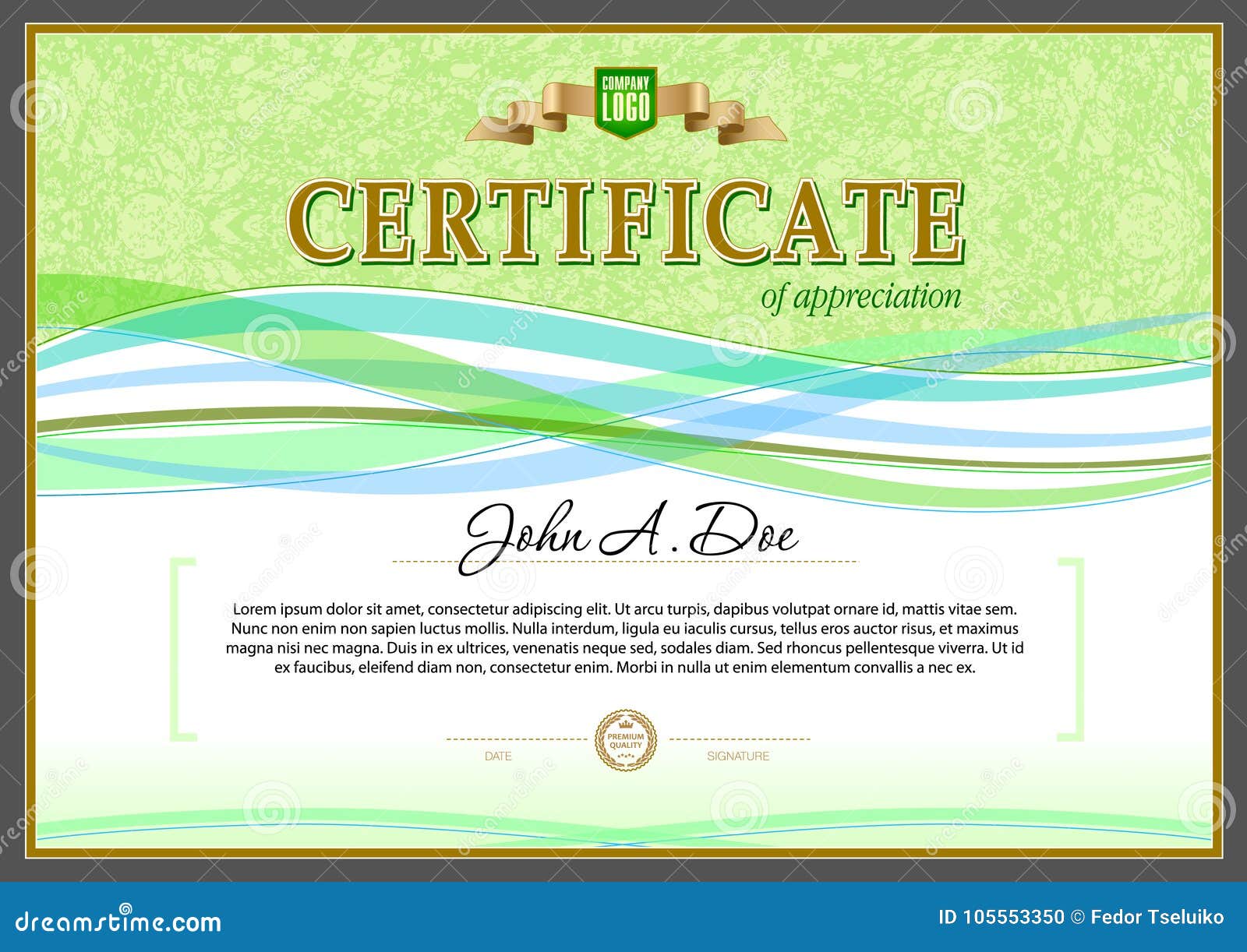 Certificate Blank Template. Design Elements are Based on Abstract Stock ...