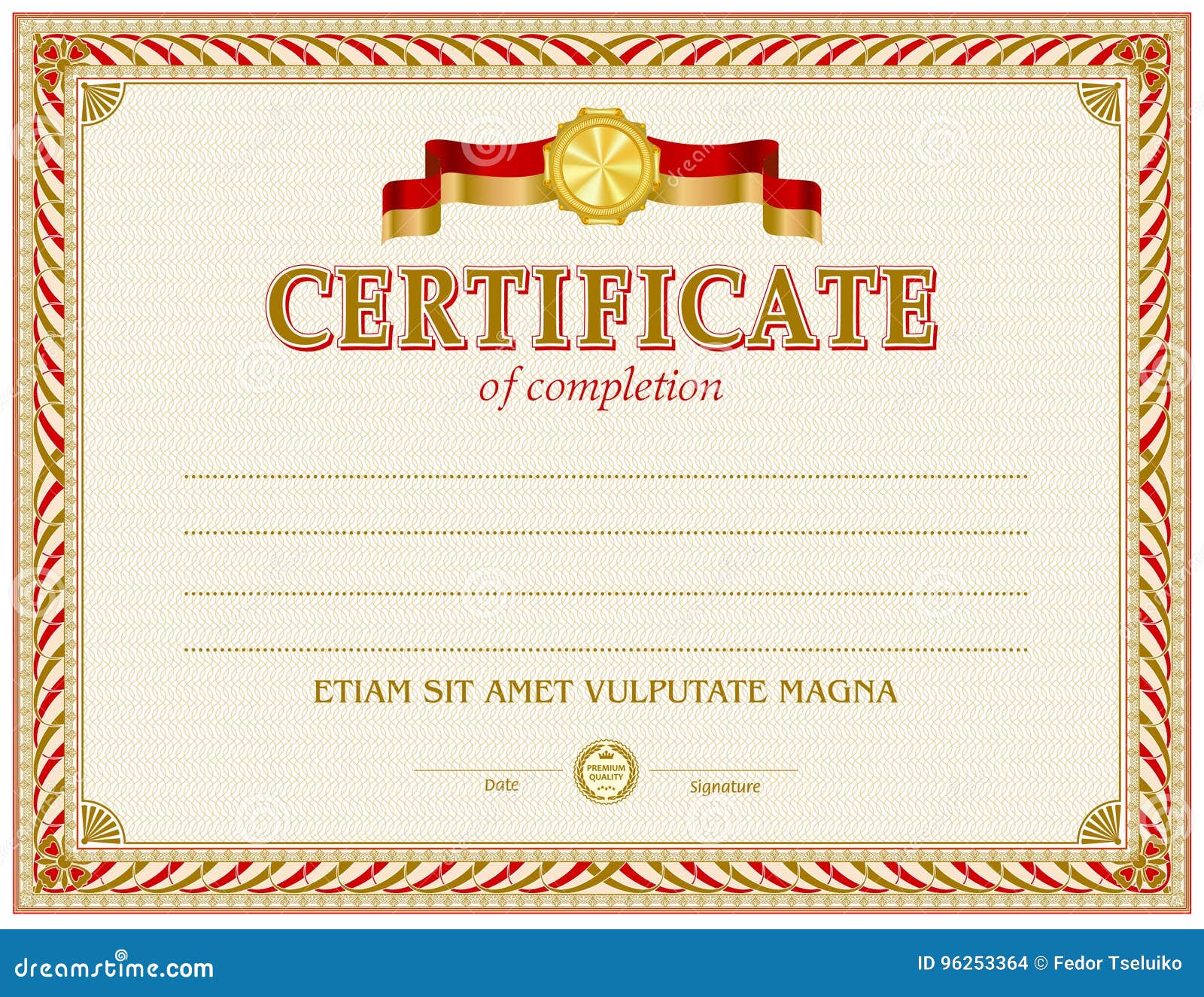 Certificate blank template stock vector. Illustration of decoration ...