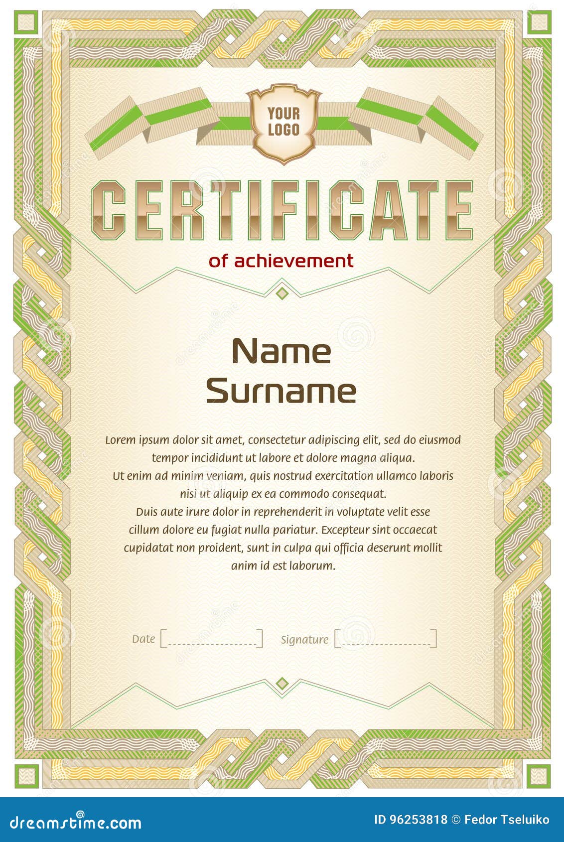 Certificate blank template stock vector. Illustration of business ...