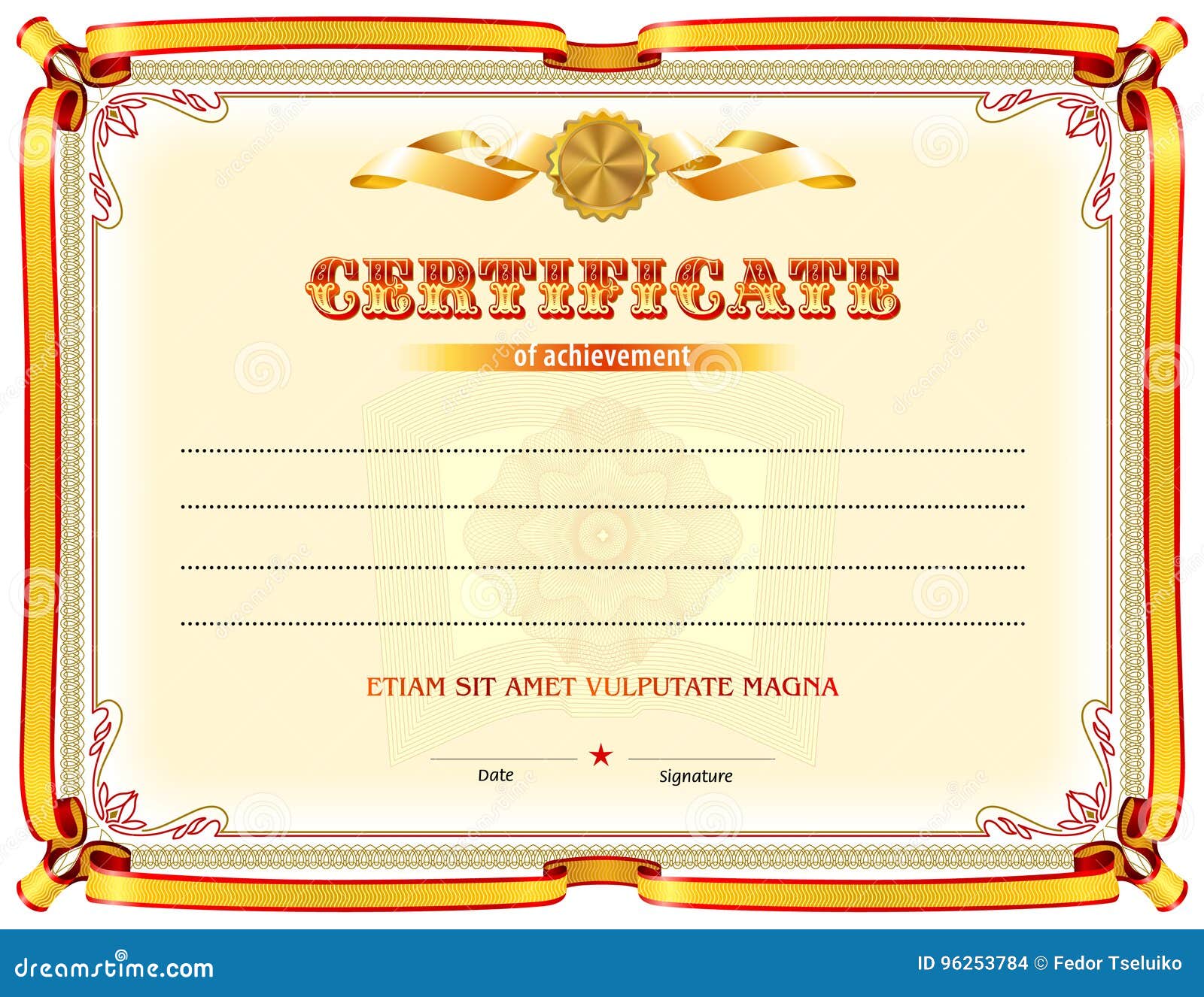 Certificate blank template stock illustration. Illustration of baroque ...