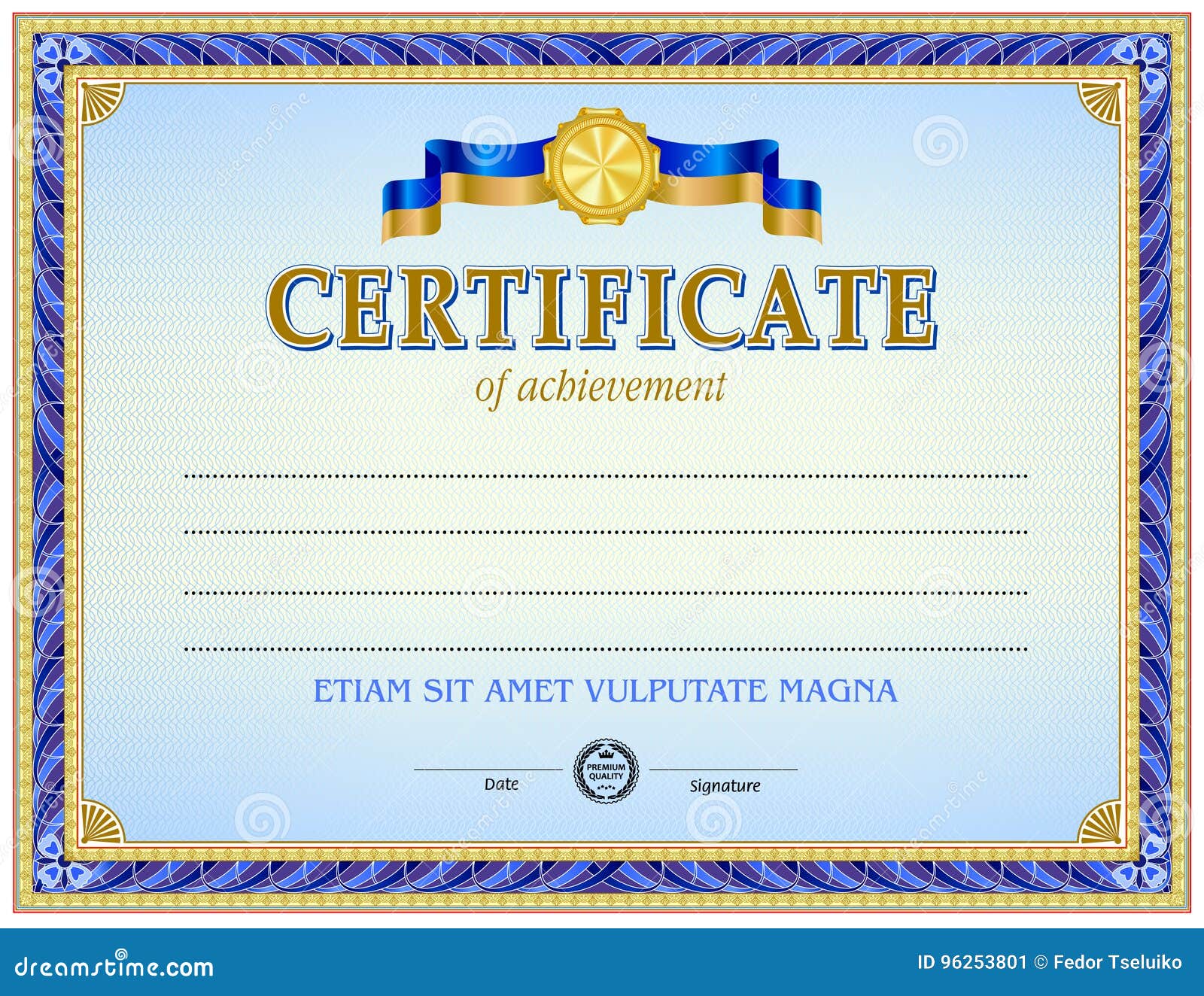 Certificate blank template stock vector. Illustration of flourish ...