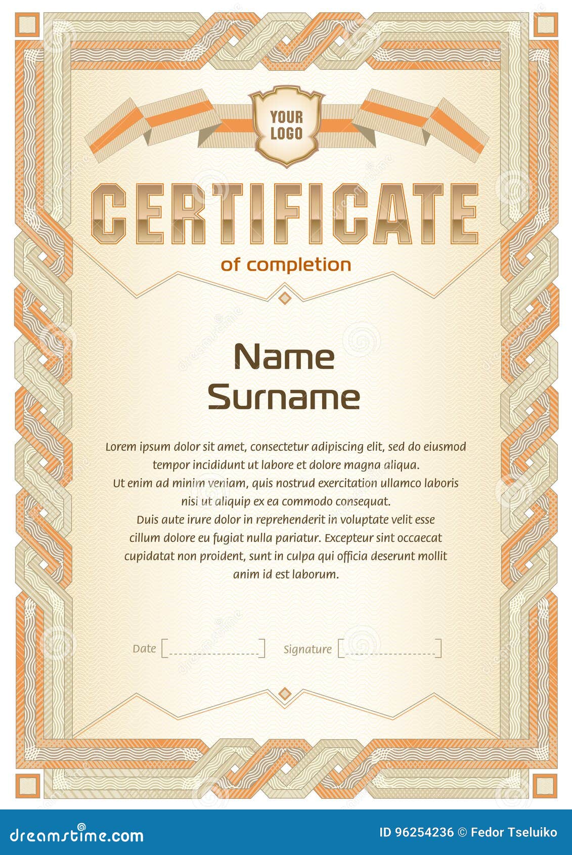 Certificate blank template stock vector. Illustration of background ...