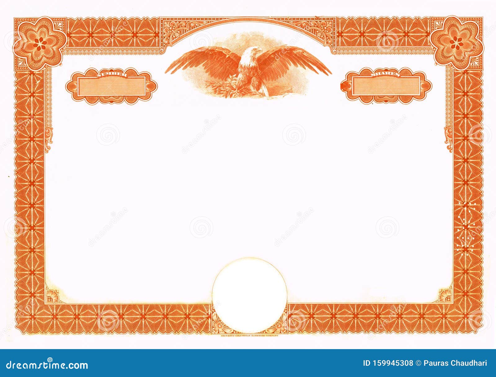 Certificate Border with American Eagle on Top Stock Illustration ...
