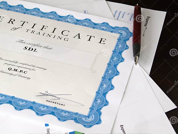 Certificate and Other Documents Stock Photo - Image of award, letter ...