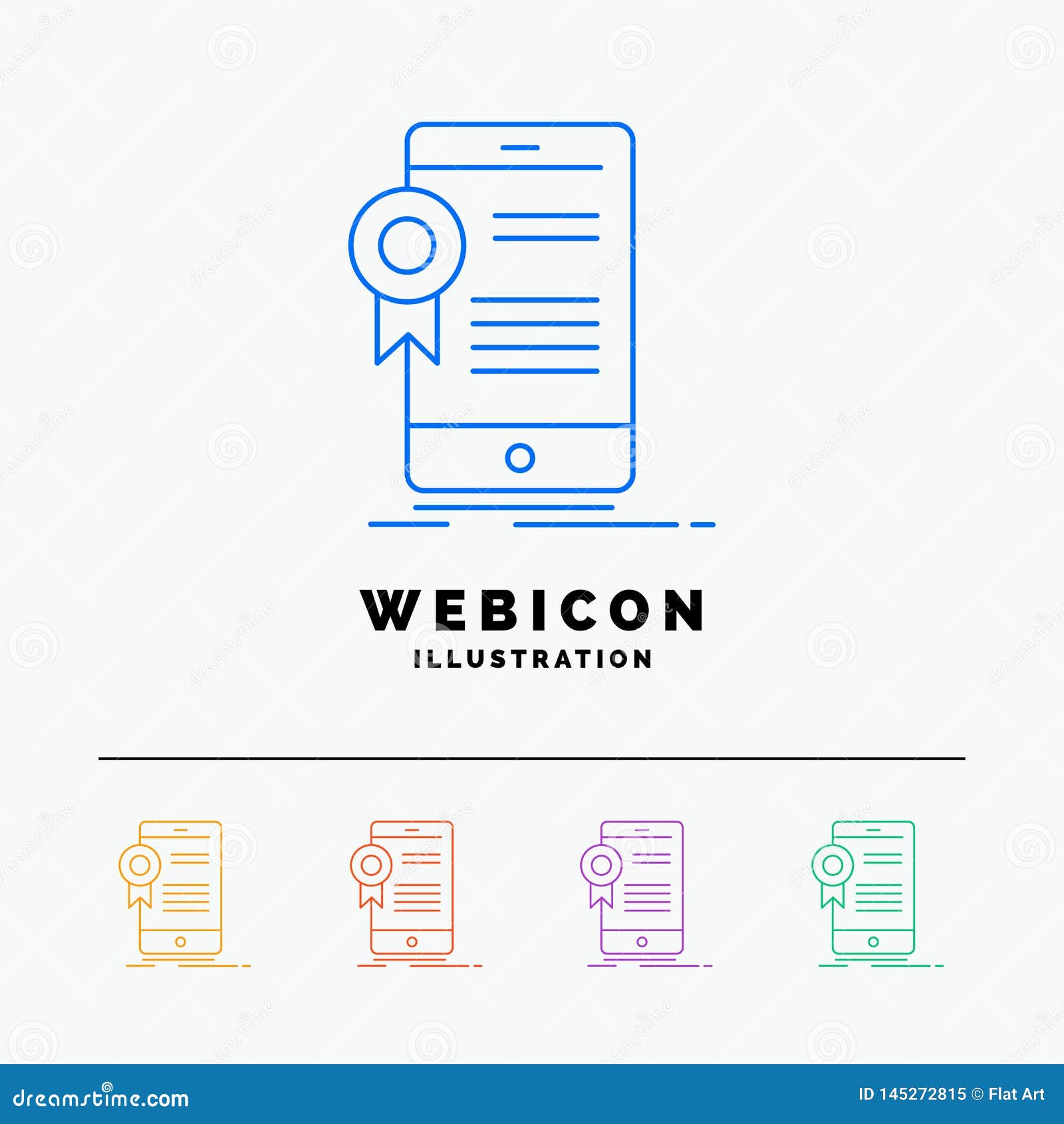 Certificate, Certification, App, Application, Approval 5 Color Line Web ...