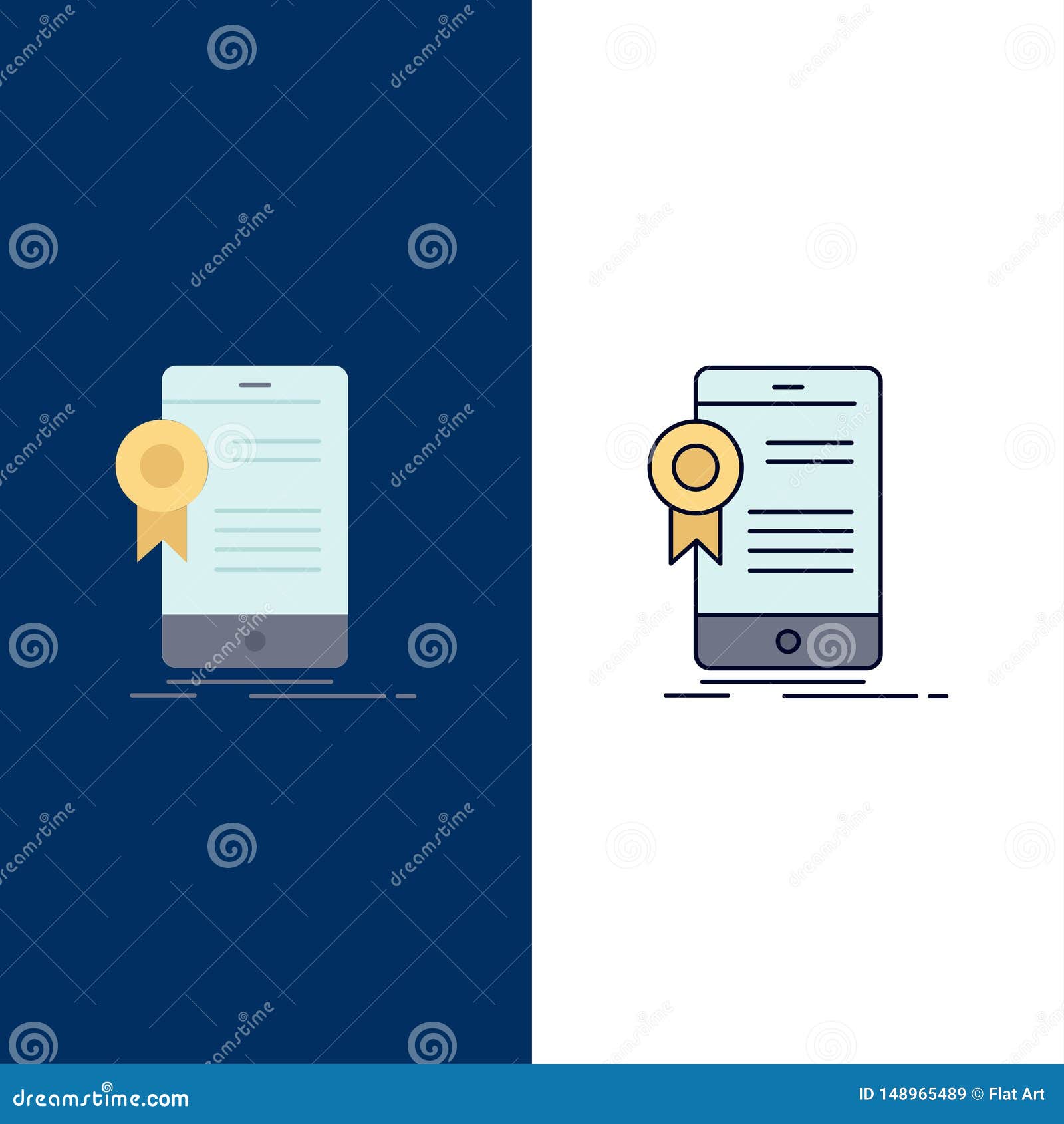 Certificate, Certification, App, Application, Approval Flat Color Icon ...