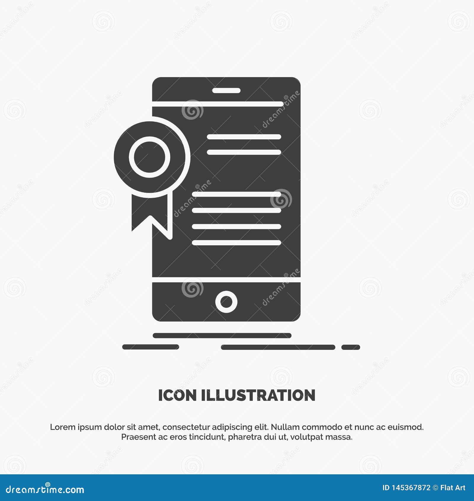 Certificate, Certification, App, Application, Approval Icon. Glyph ...