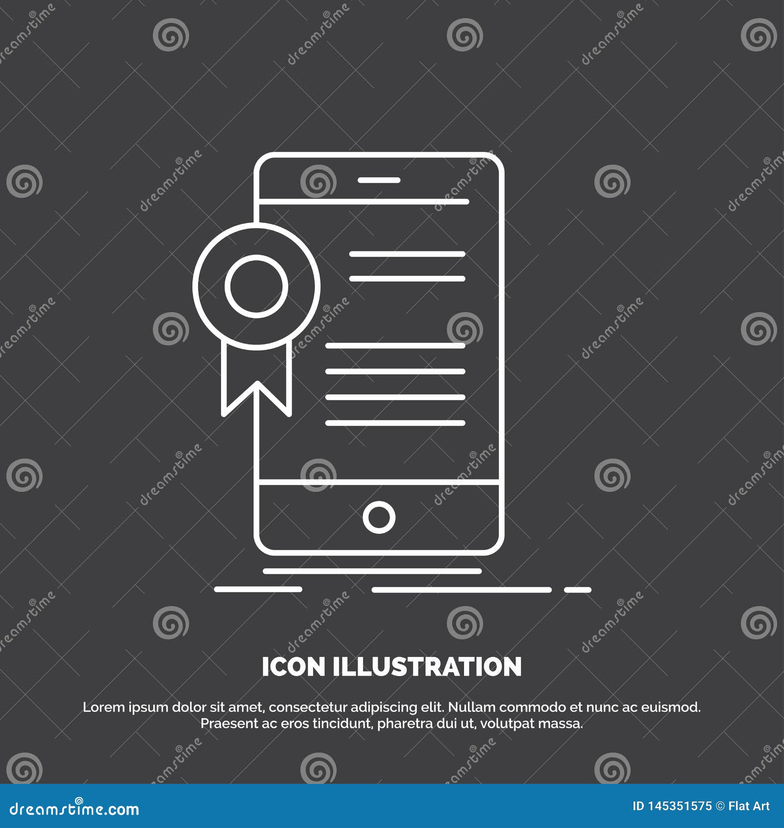 Certificate, Certification, App, Application, Approval Icon. Line ...