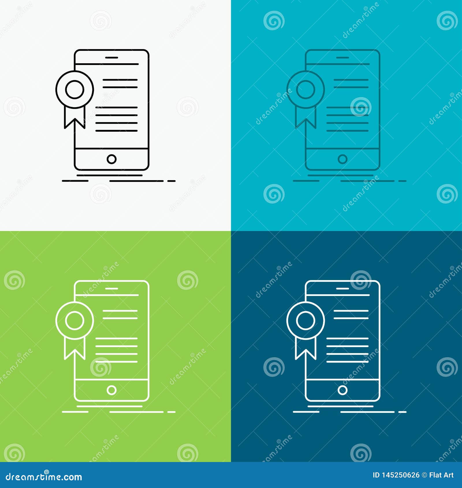 Certificate, Certification, App, Application, Approval Icon Over ...