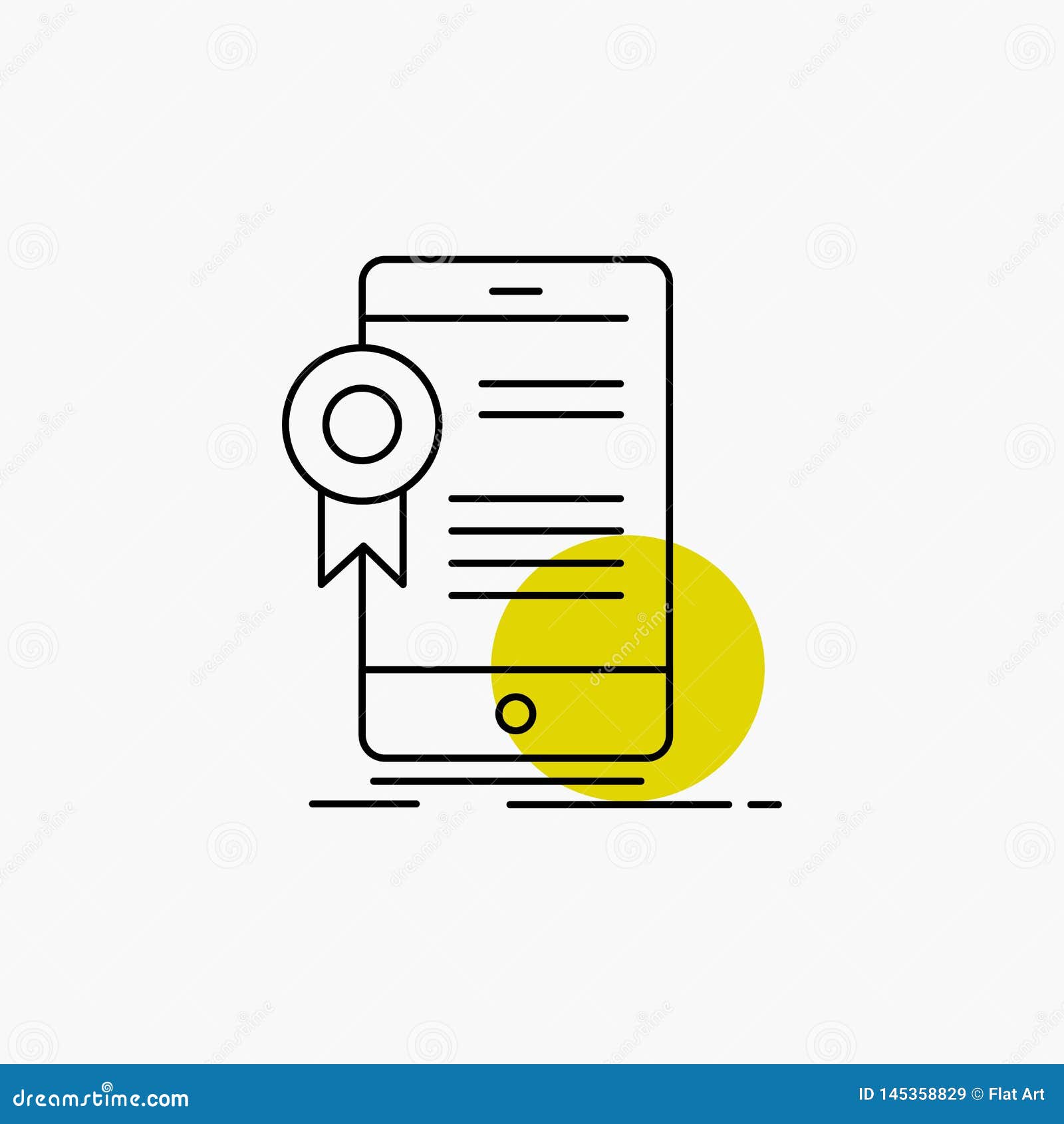 Certificate, Certification, App, Application, Approval Line Icon Stock ...