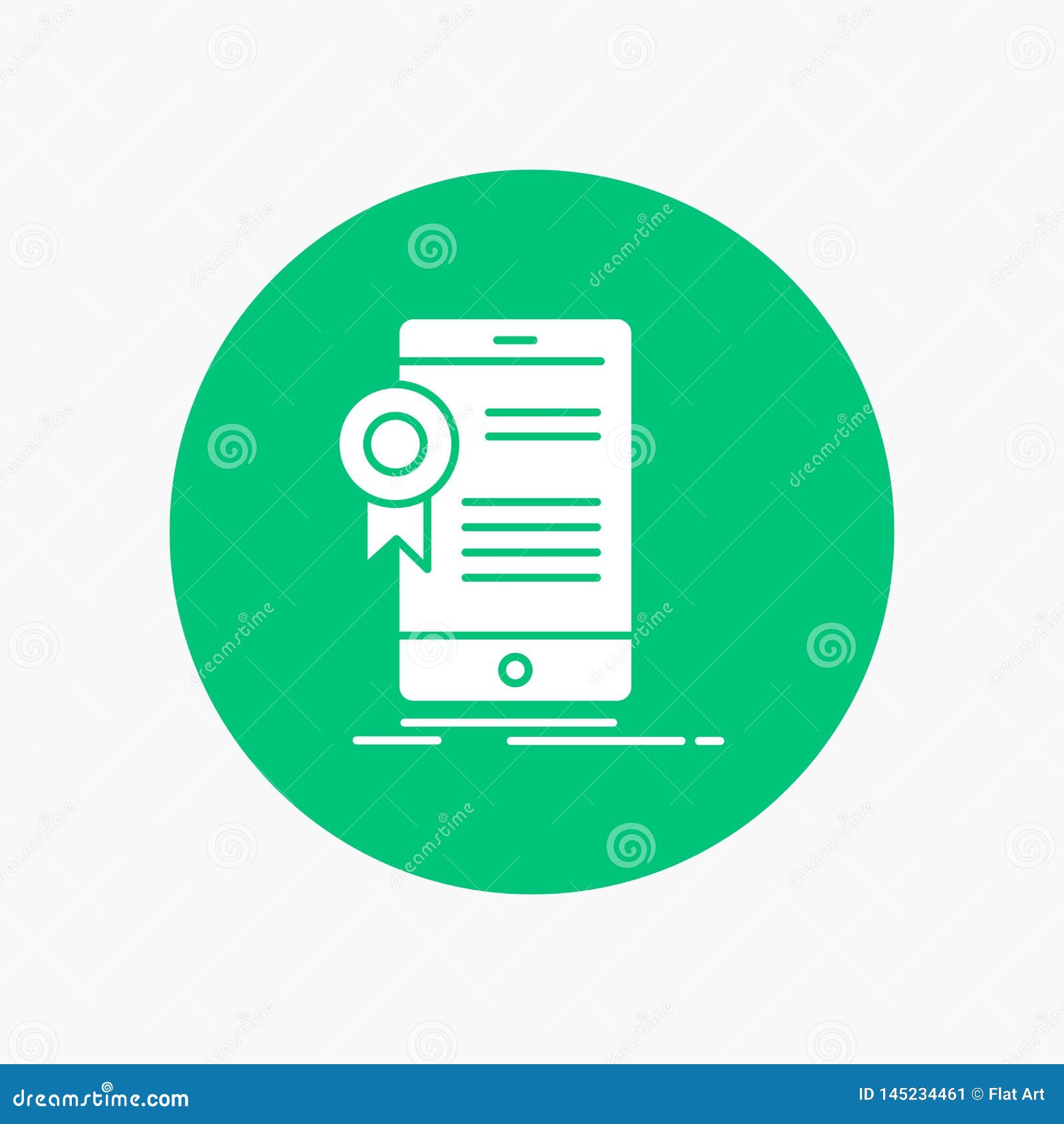 Certificate, Certification, App, Application, Approval White Glyph Icon ...