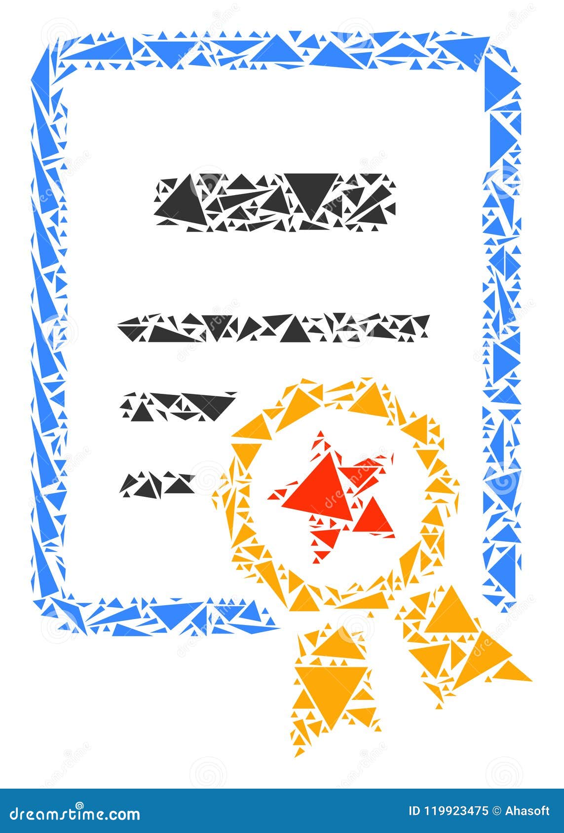 Certificate Collage of Triangles Stock Vector - Illustration of ...