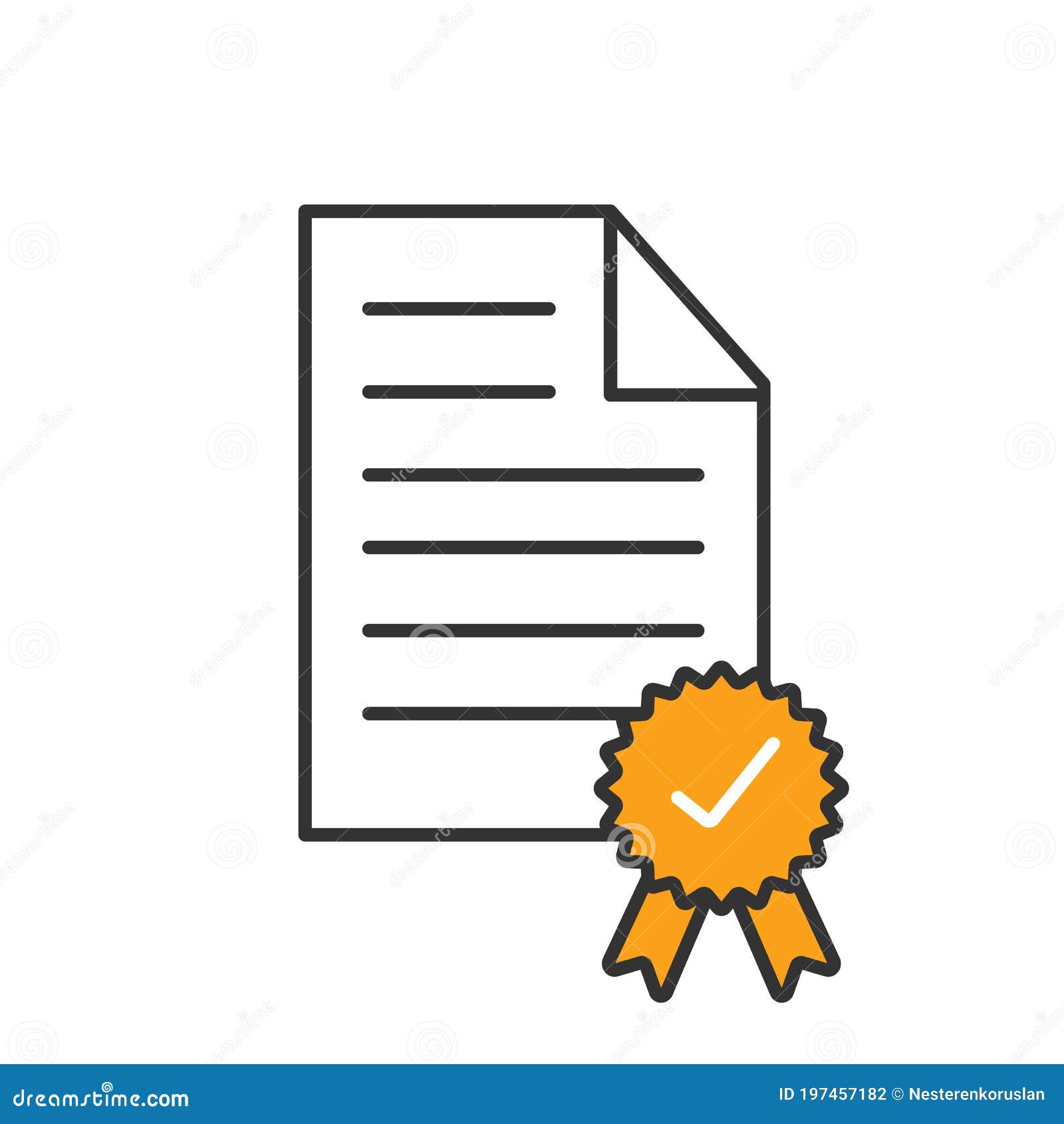 Certificate color icon stock vector. Illustration of award - 197457182