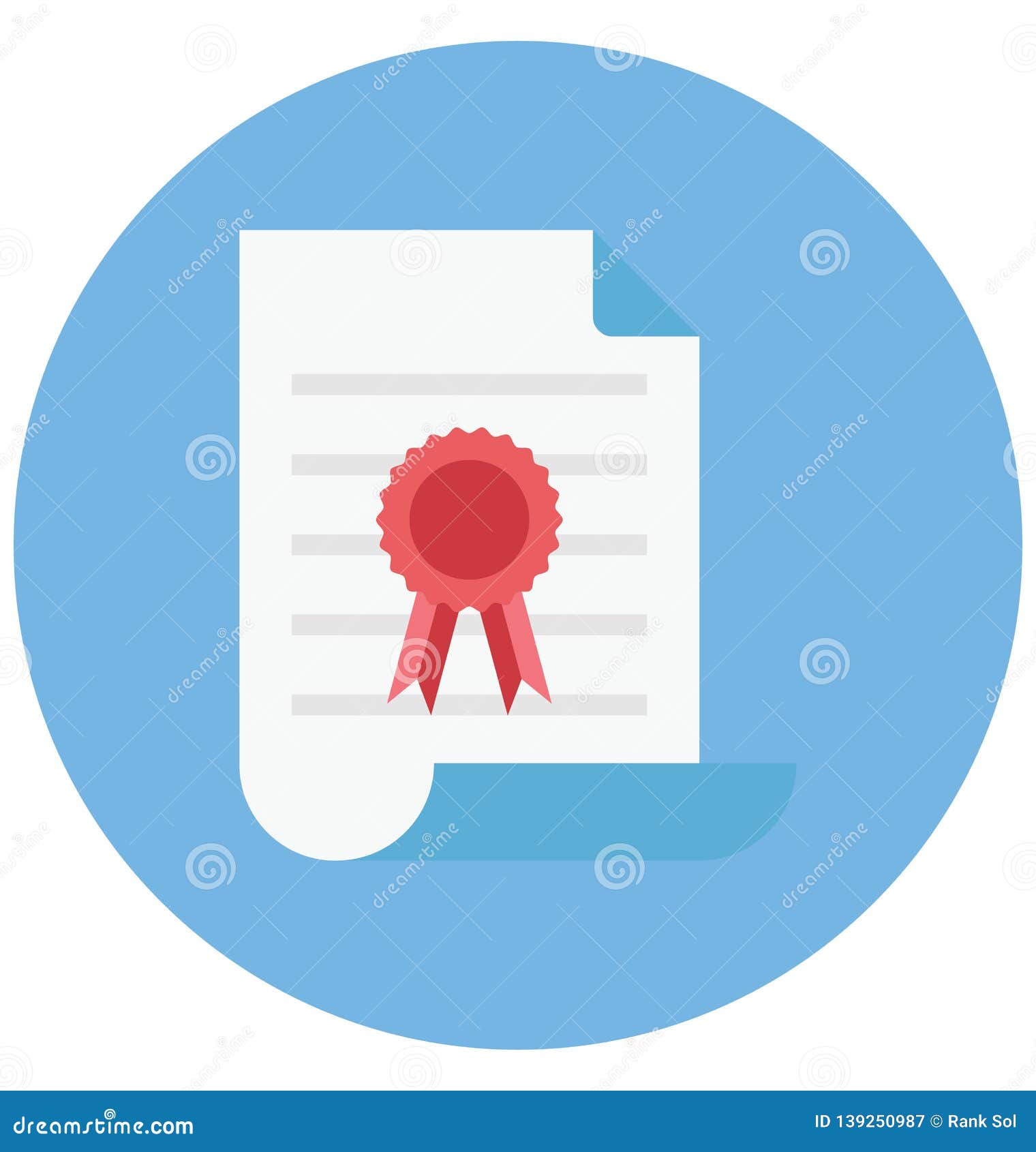 Certificate Color Isolated Vector Icon that Can Be Easily Modified or ...