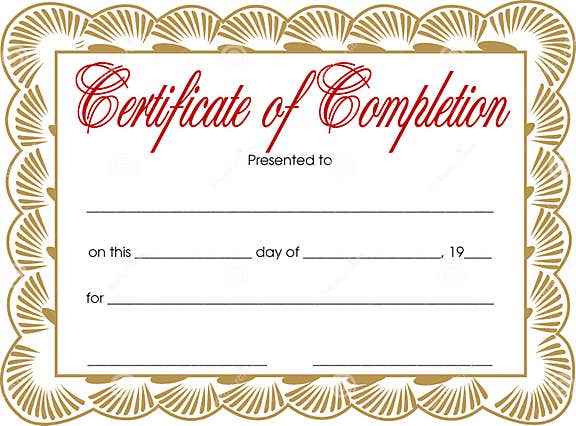 Certificate of completion stock vector. Illustration of illustrated ...