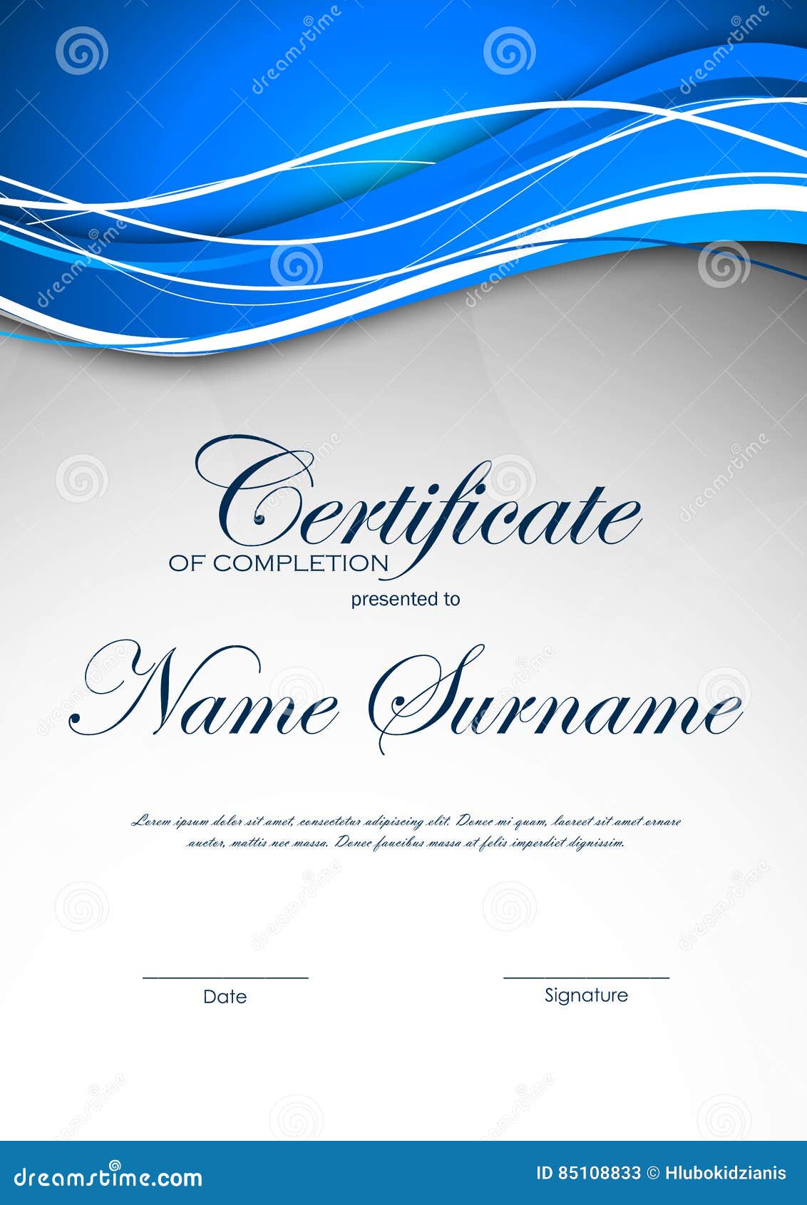 Certificate of Completion Template Stock Vector - Illustration of ...