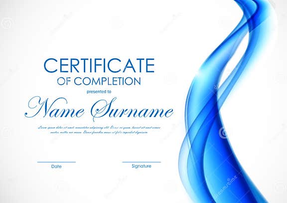 Certificate of Completion Template Stock Vector - Illustration of bent ...