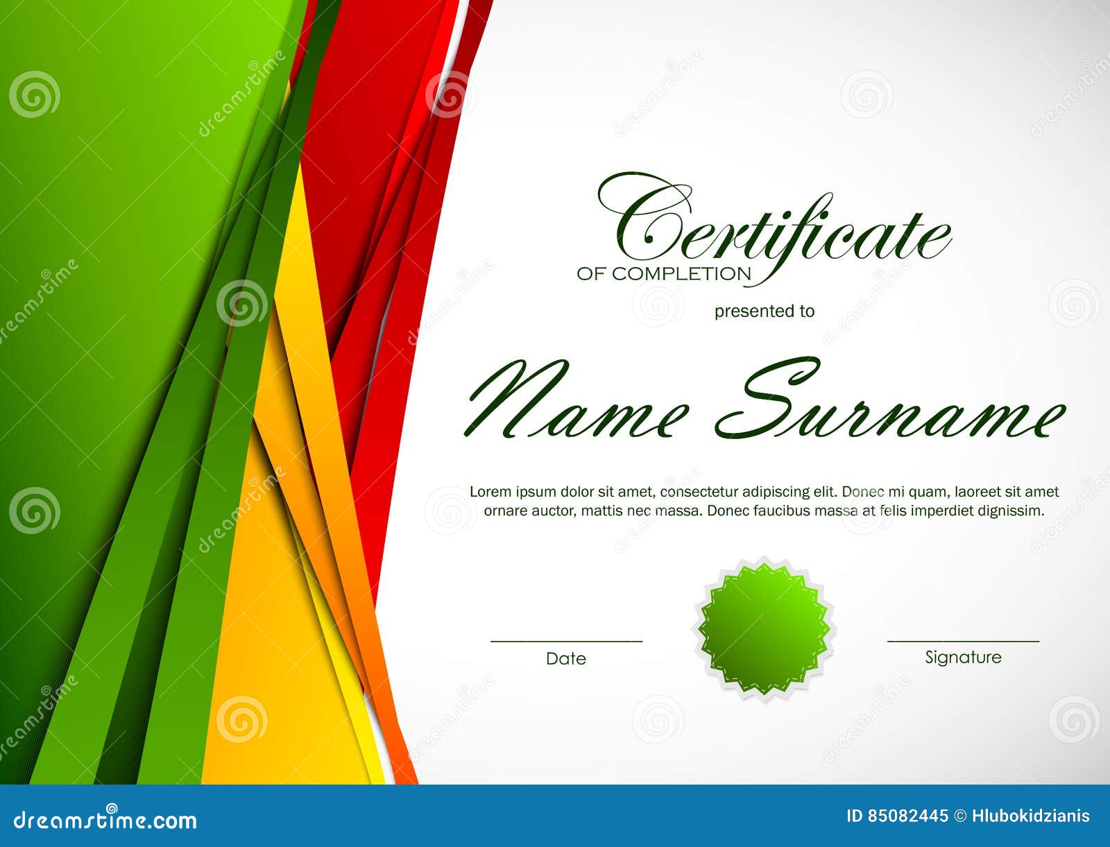 Certificate of Completion Template Stock Vector - Illustration of award ...