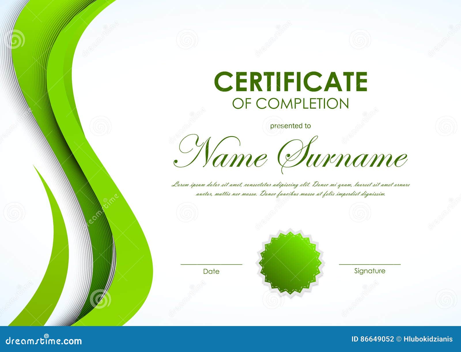 Certificate of Completion Template Stock Vector - Illustration of ...