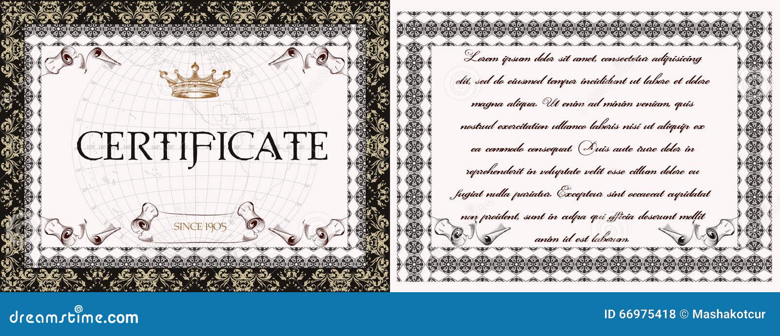 Certificate or Coupon for Document Design Stock Vector - Illustration ...