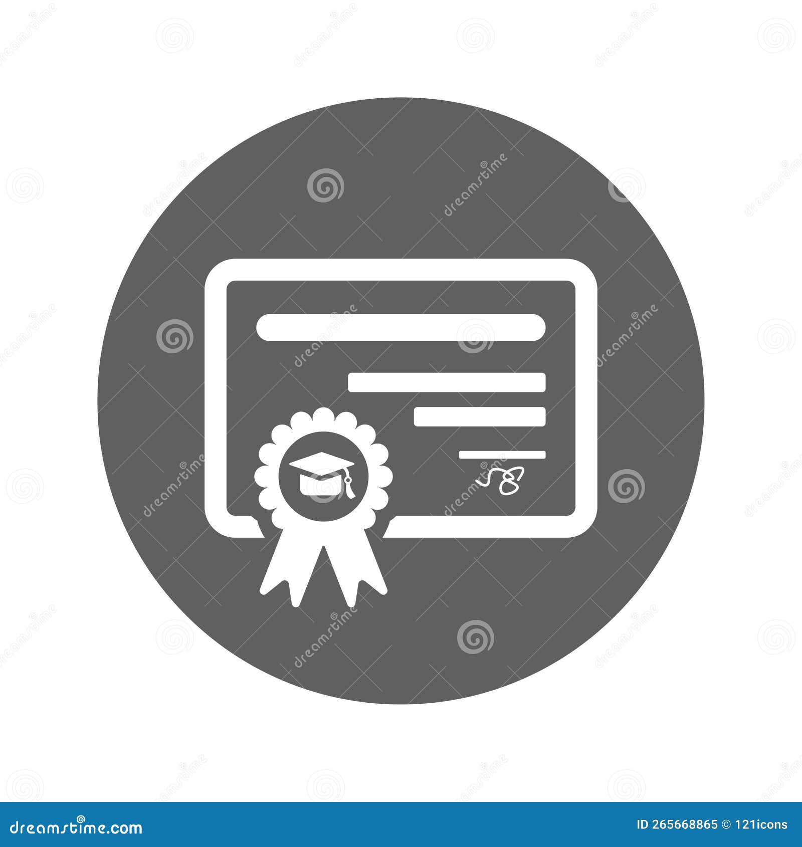 Certificate, Degree, Diploma Icon. Gray Vector Graphics Stock Vector ...