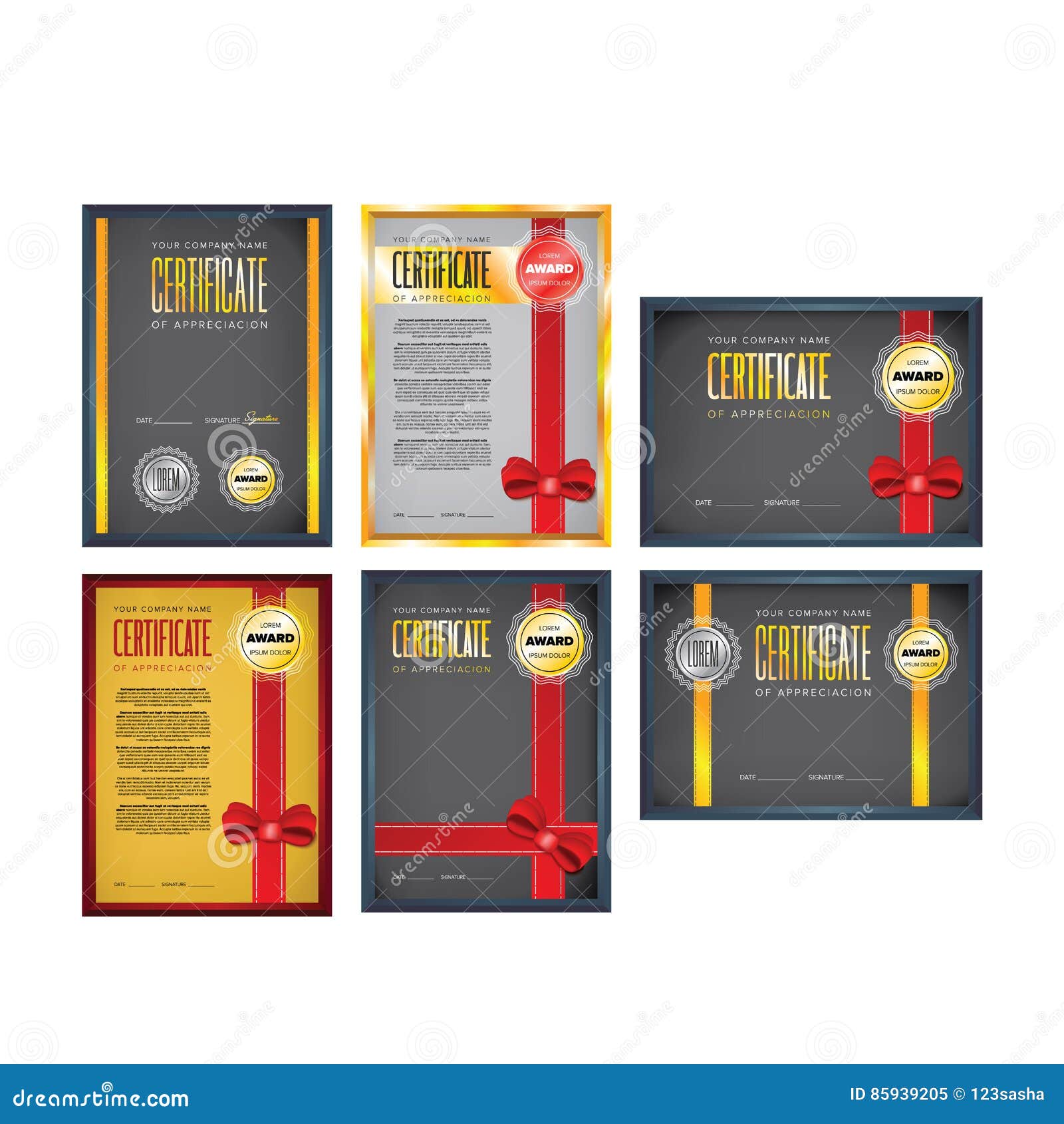 Certificate design set stock vector. Illustration of antique - 85939205