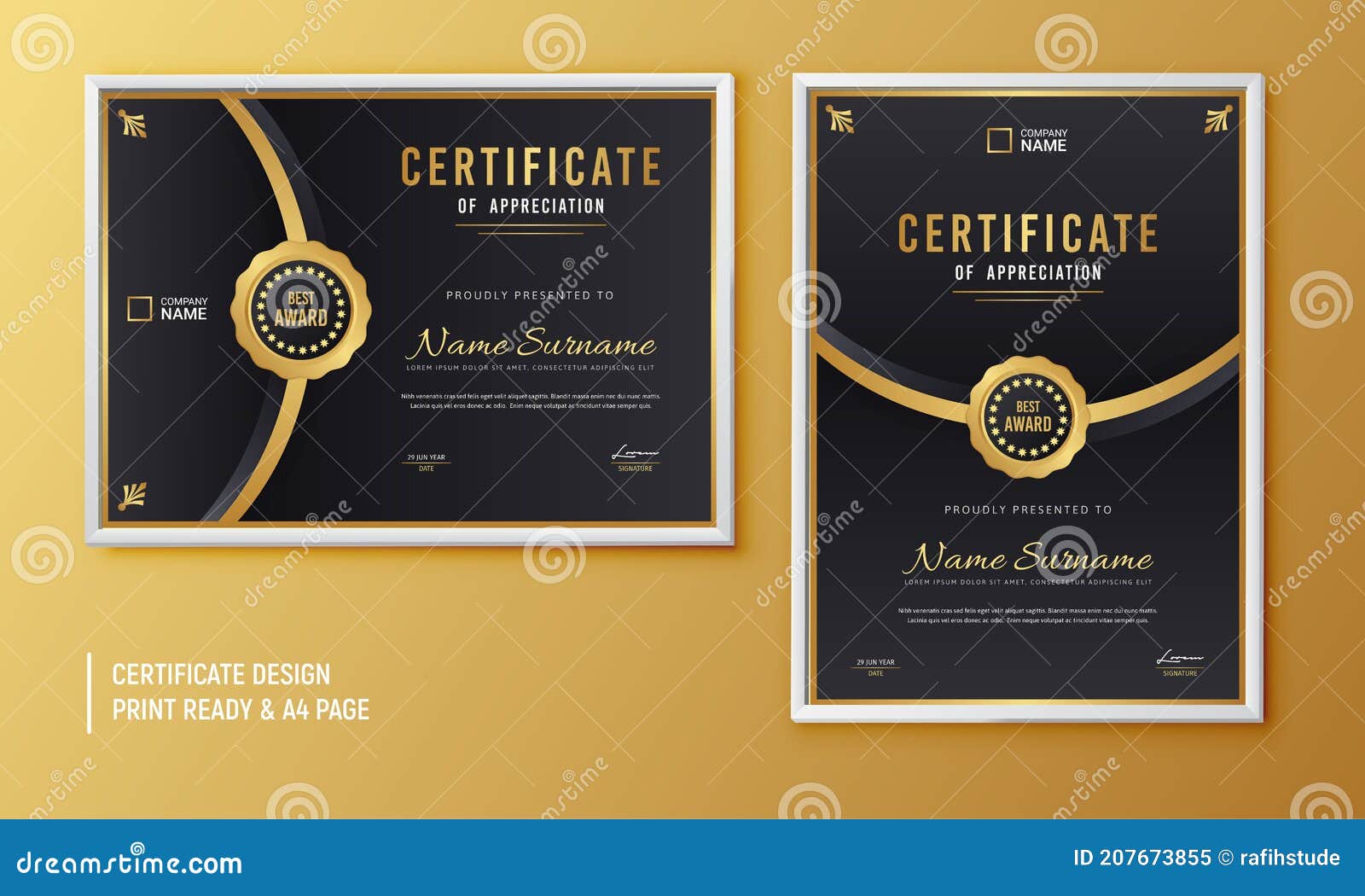 Certificate Design Template for Any Academic Purpose Stock Vector ...