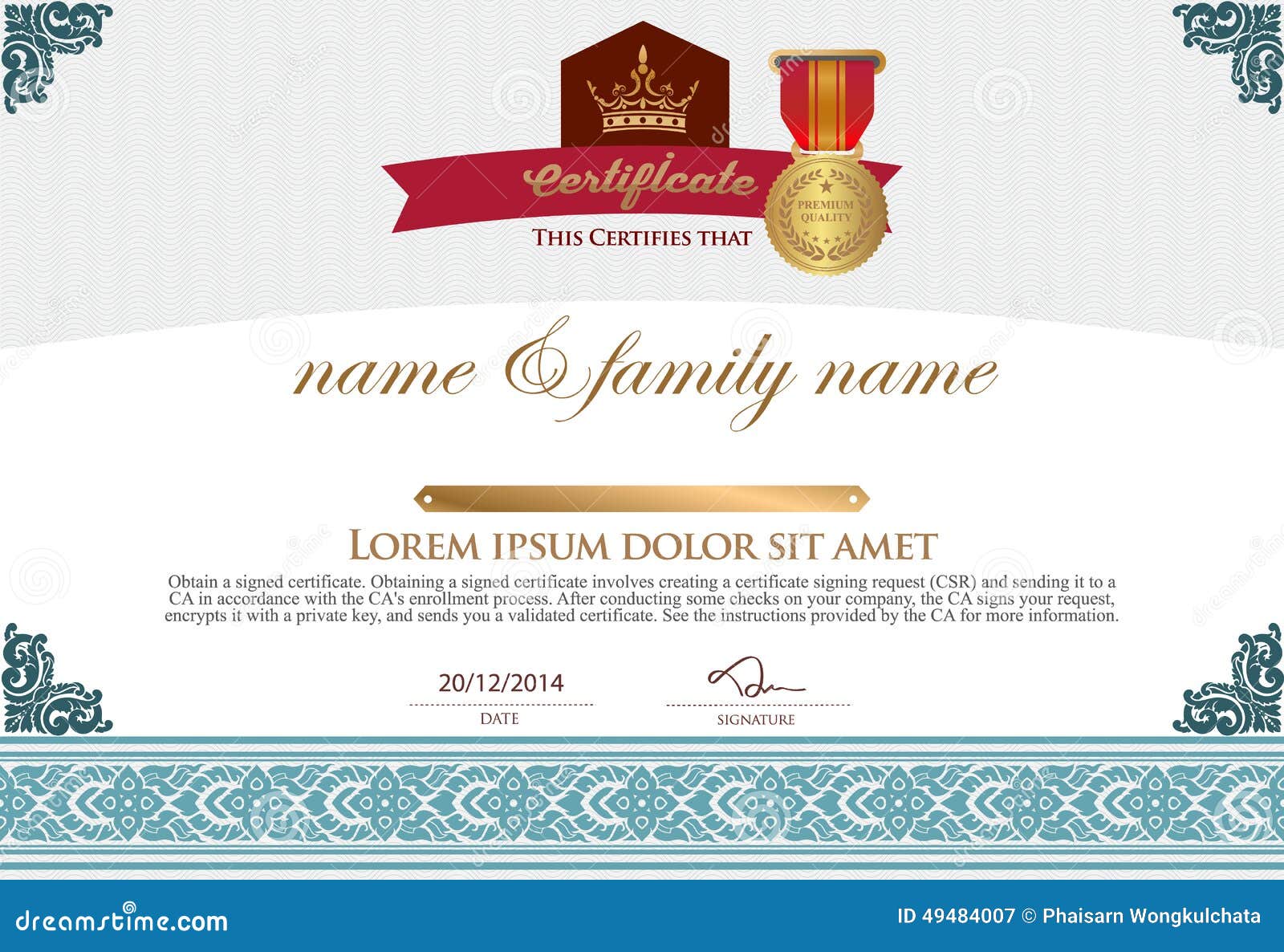 Certificate Design Template. Stock Vector - Illustration of letterhead ...