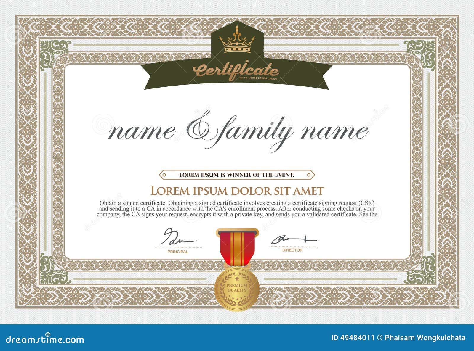 Certificate Design Template. Stock Vector - Illustration of certificate ...