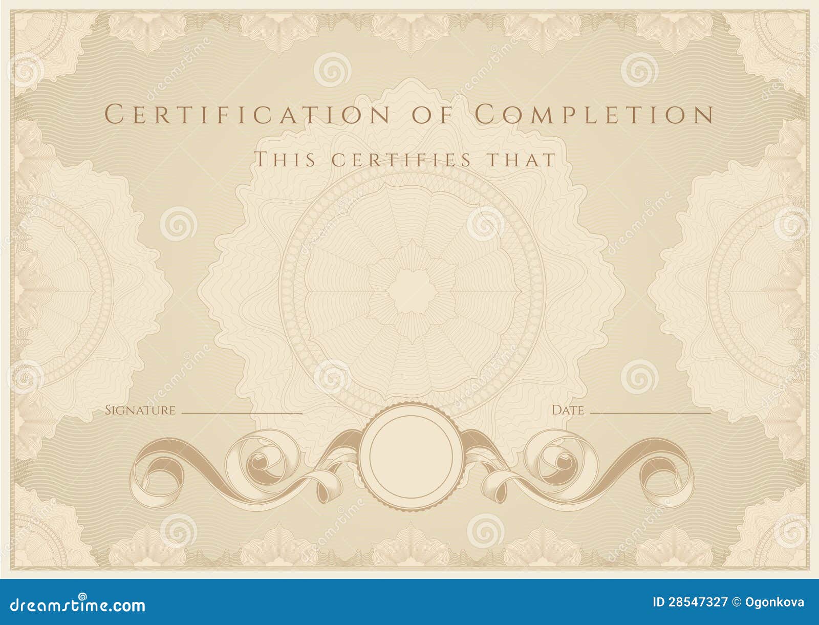 Certificate / Diploma Award Template. Pattern Stock Vector ...