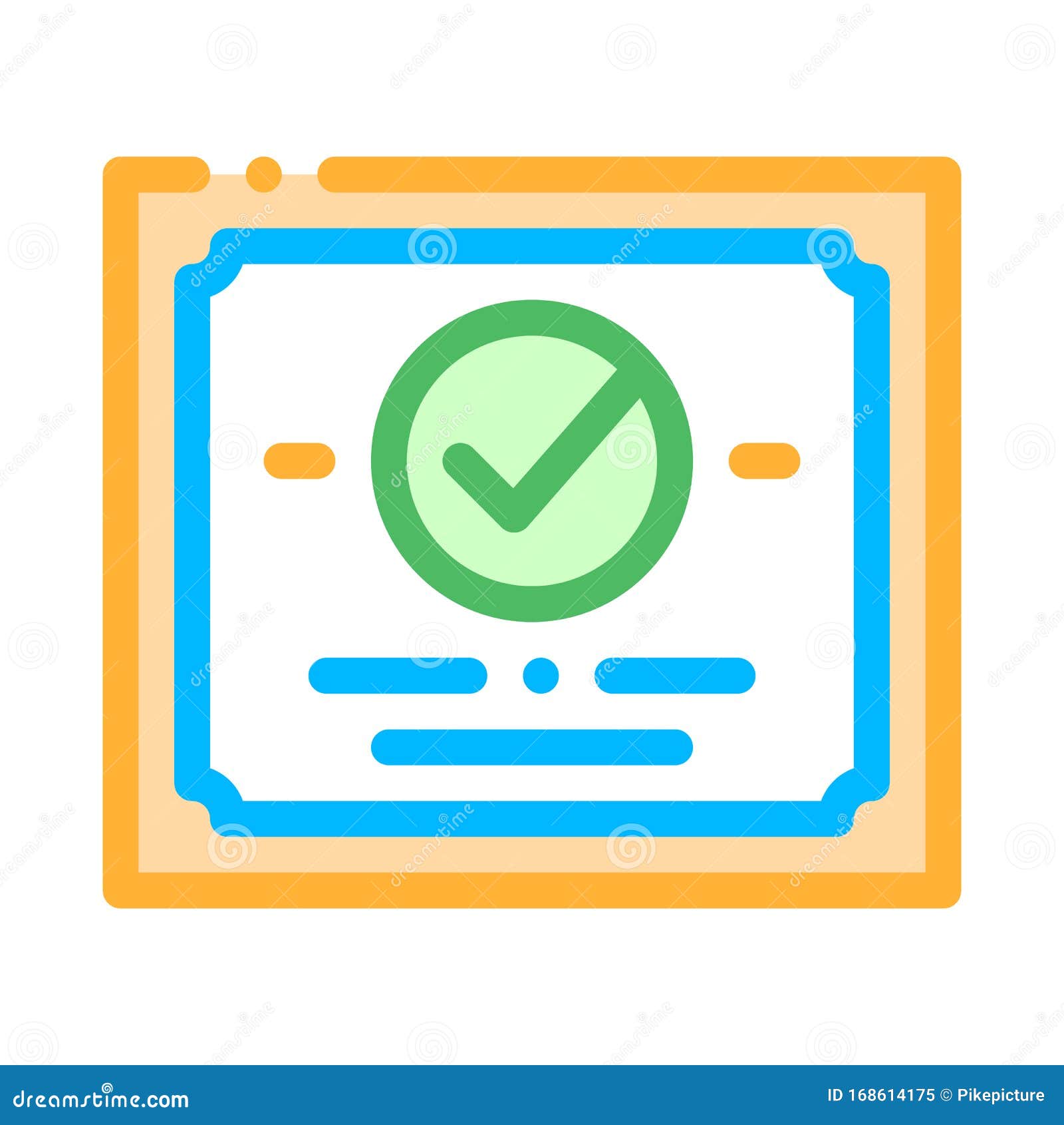 Certificate Diploma with Approved Mark Vector Icon Stock Vector ...
