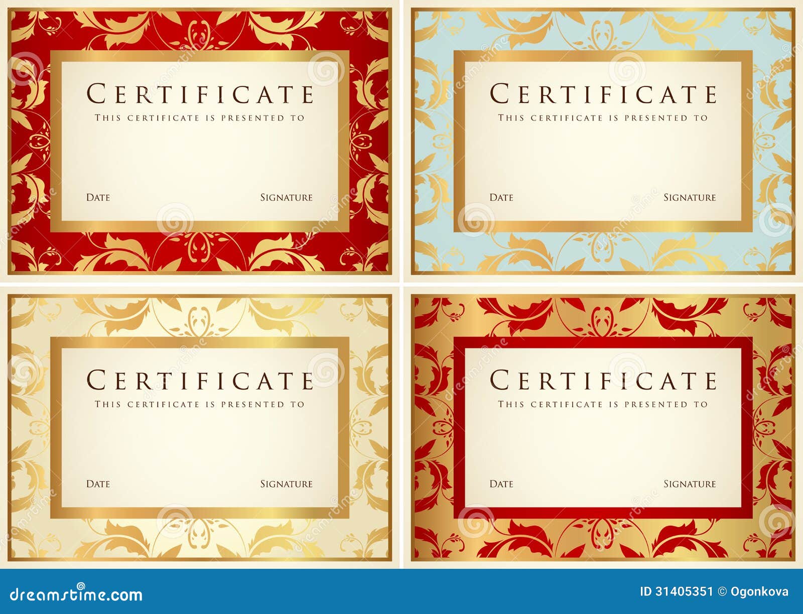 Certificate / Diploma Background Template. Pattern Cartoon Vector ...