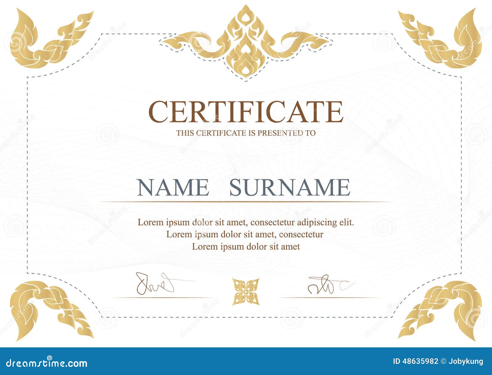 Certificate, Diploma of Completion (design Template, Background) Gold ...