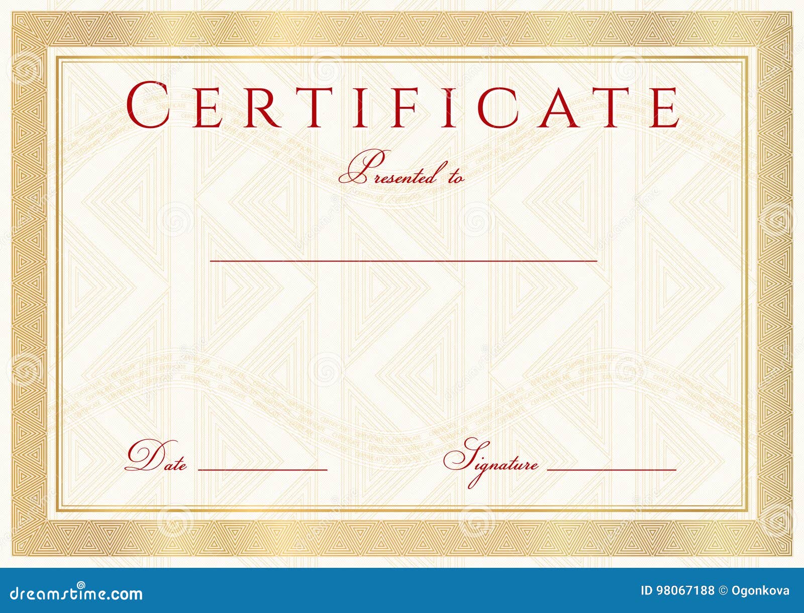 Certificate, Diploma Of Completion Design Template, Background With ...