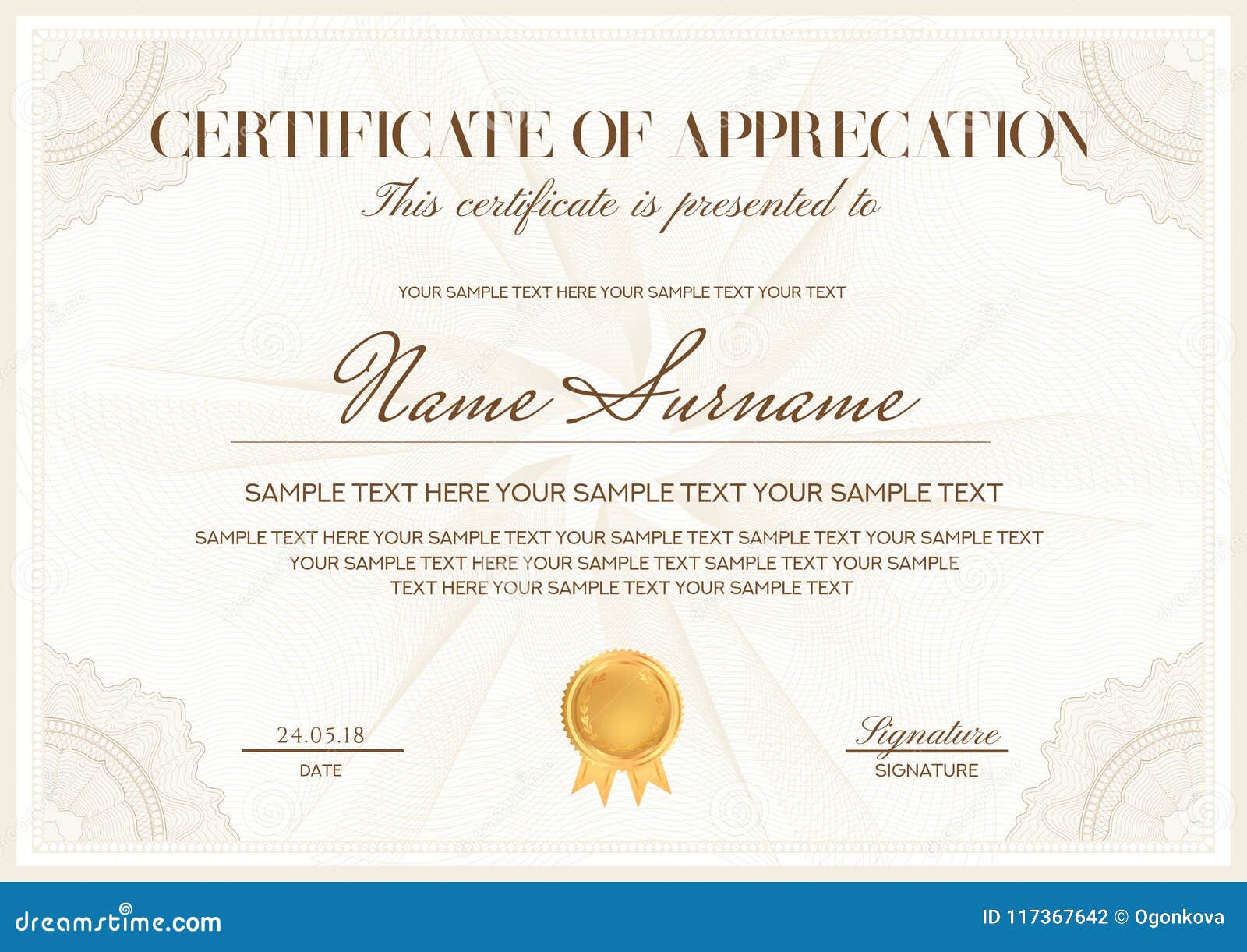 Certificate, Diploma of Completion Design Template, White Background ...