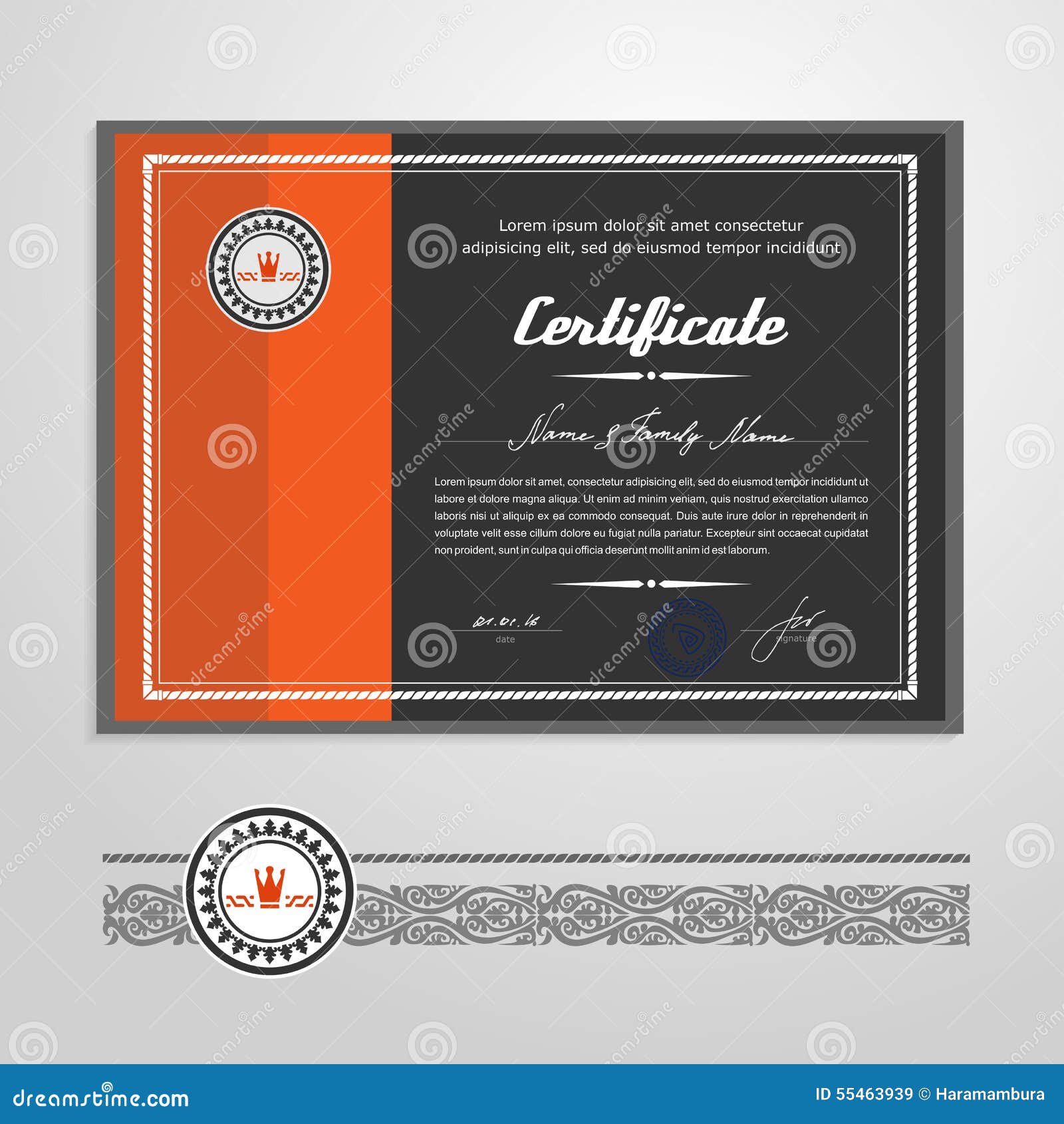 Certificate, Diploma, Design Template Stock Vector - Illustration of ...