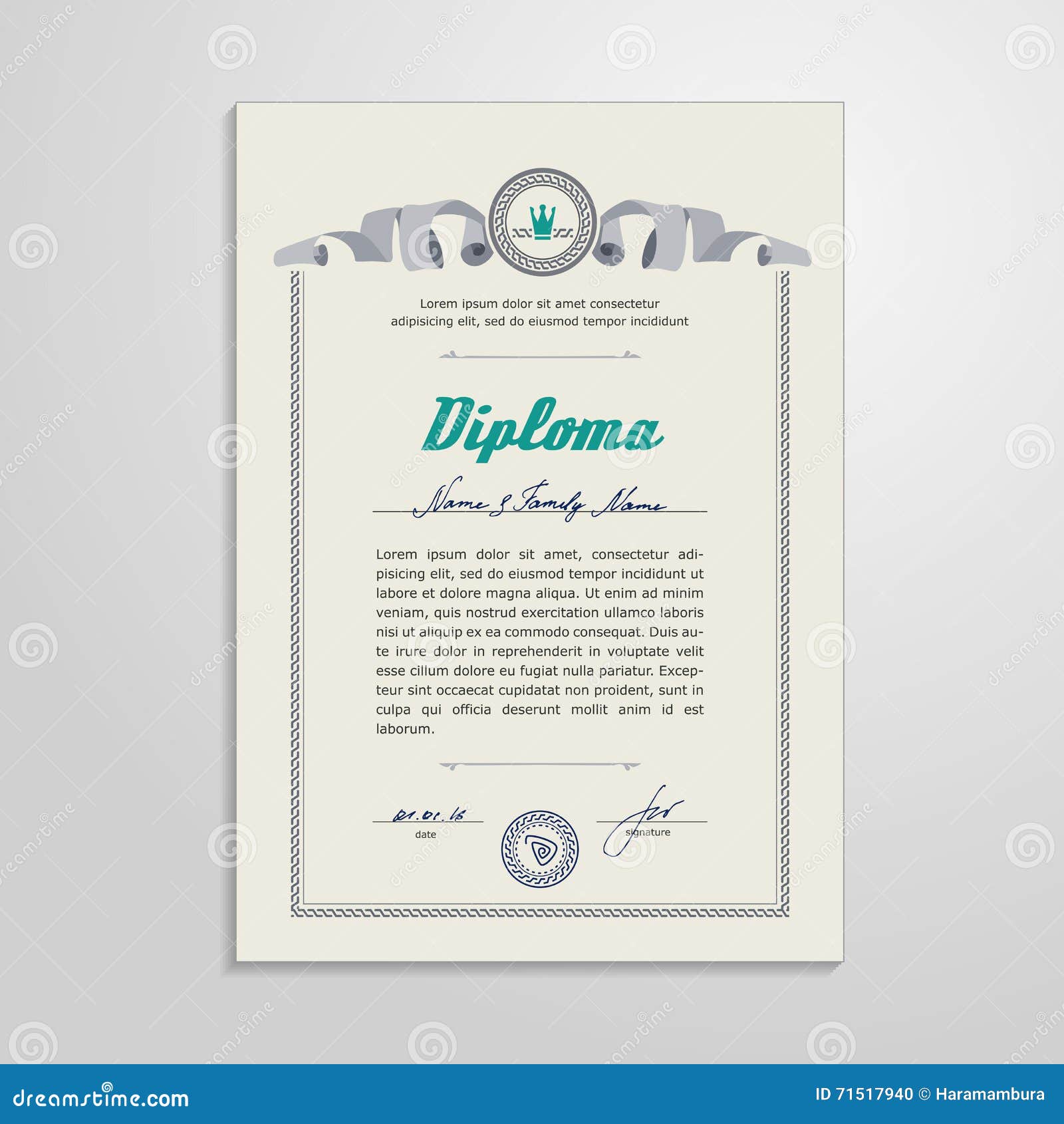 Certificate, Diploma, Design Template Stock Vector - Illustration of ...